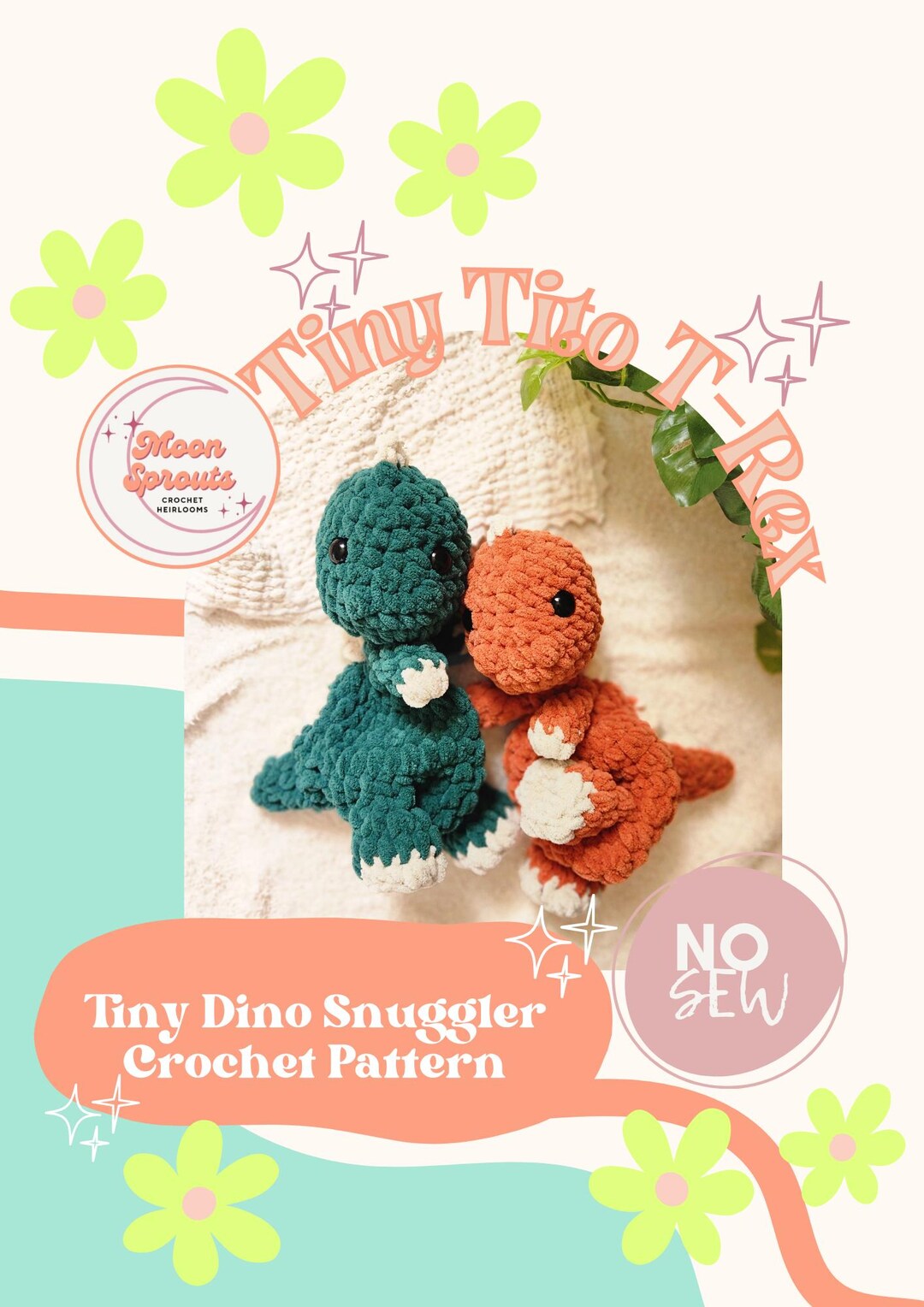 Tiny Tito T-rex | PDF Download Only, Amigurumi Crochet Pattern ...