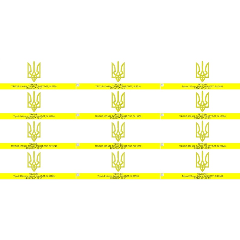 Tryzub trident Ukrainian State Symbol, Big Sizes. Machine Embroidery ...