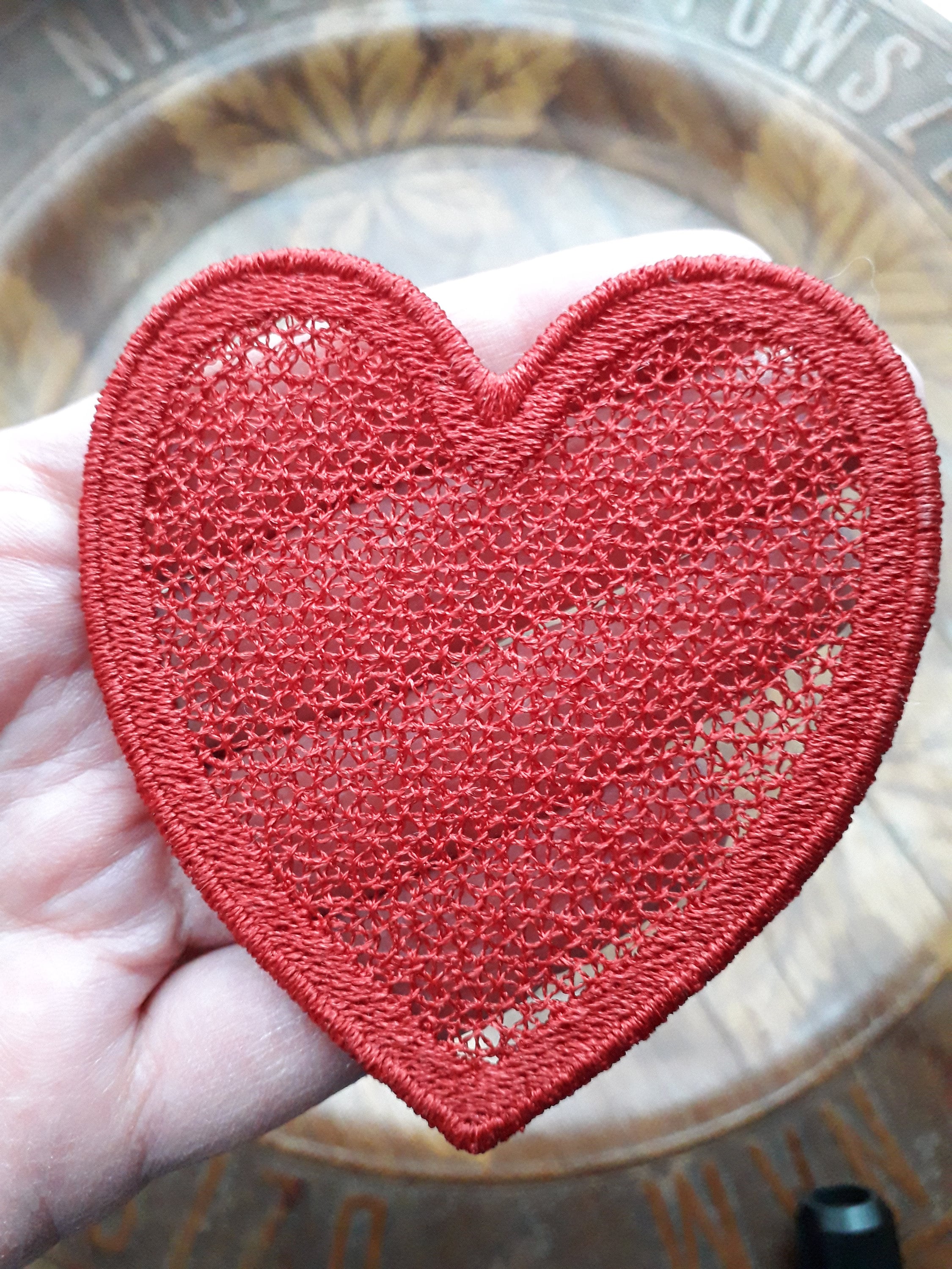 FSL Heart, Machine Embroidery Design for a Valentine's Day Postcard ...