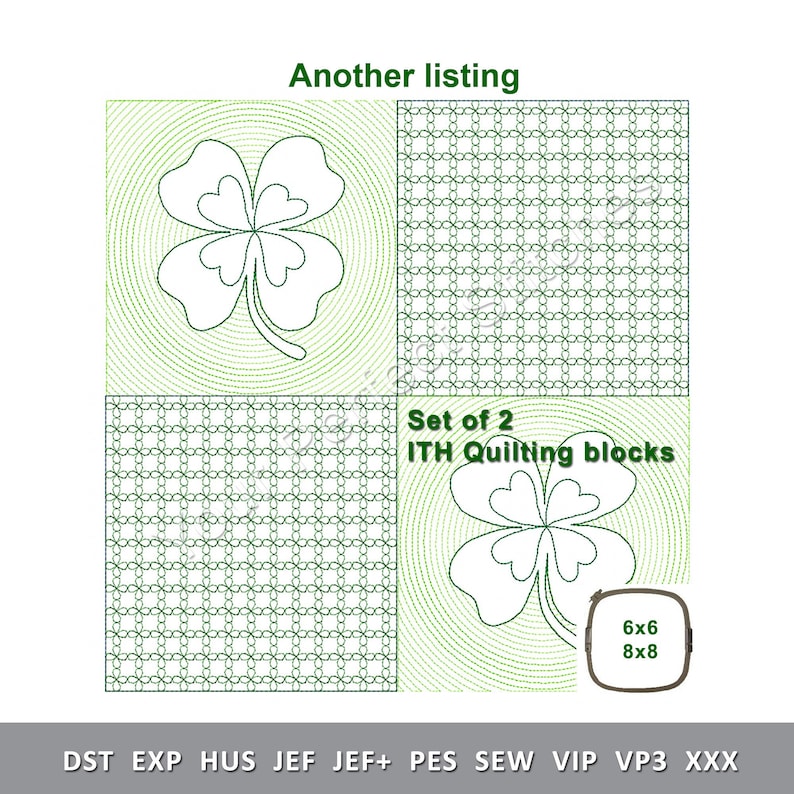 Shamrock Quilting , Clover ITH Digital Block — Machine Embroidery ...