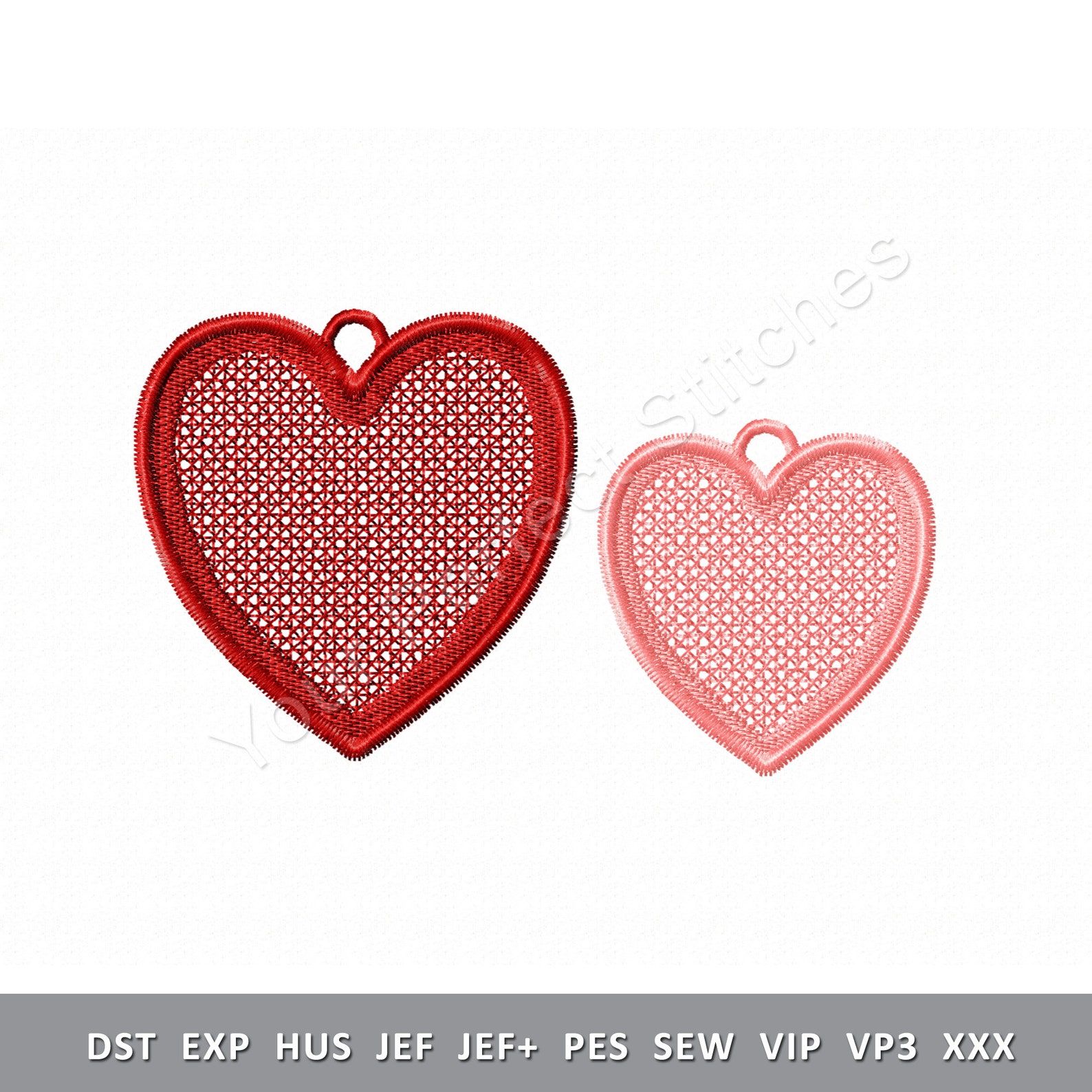 FSL Heart, Machine Embroidery Design for a Valentine's Day Postcard ...