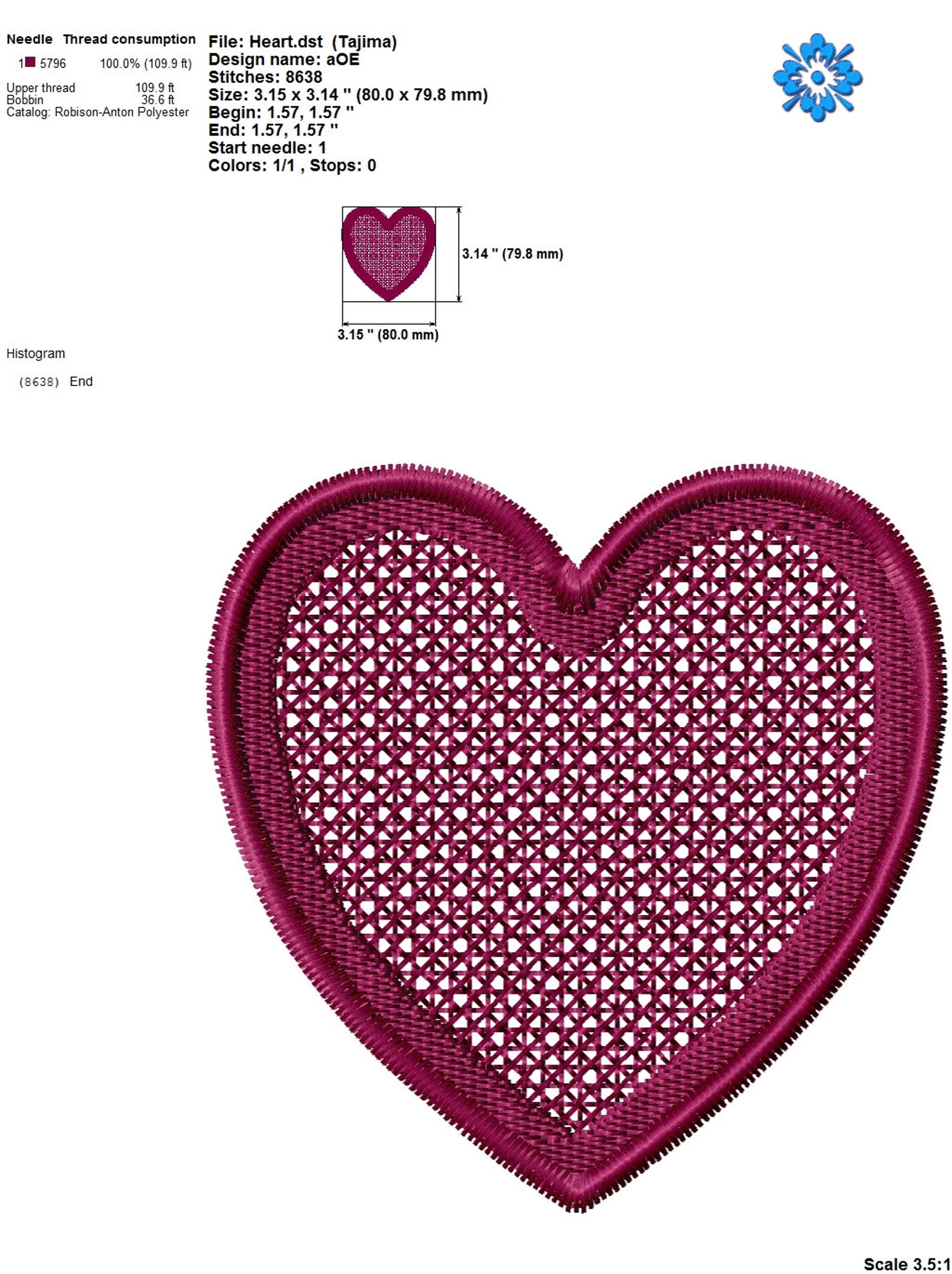 FSL Heart, Machine Embroidery Design for a Valentine's Day Postcard ...