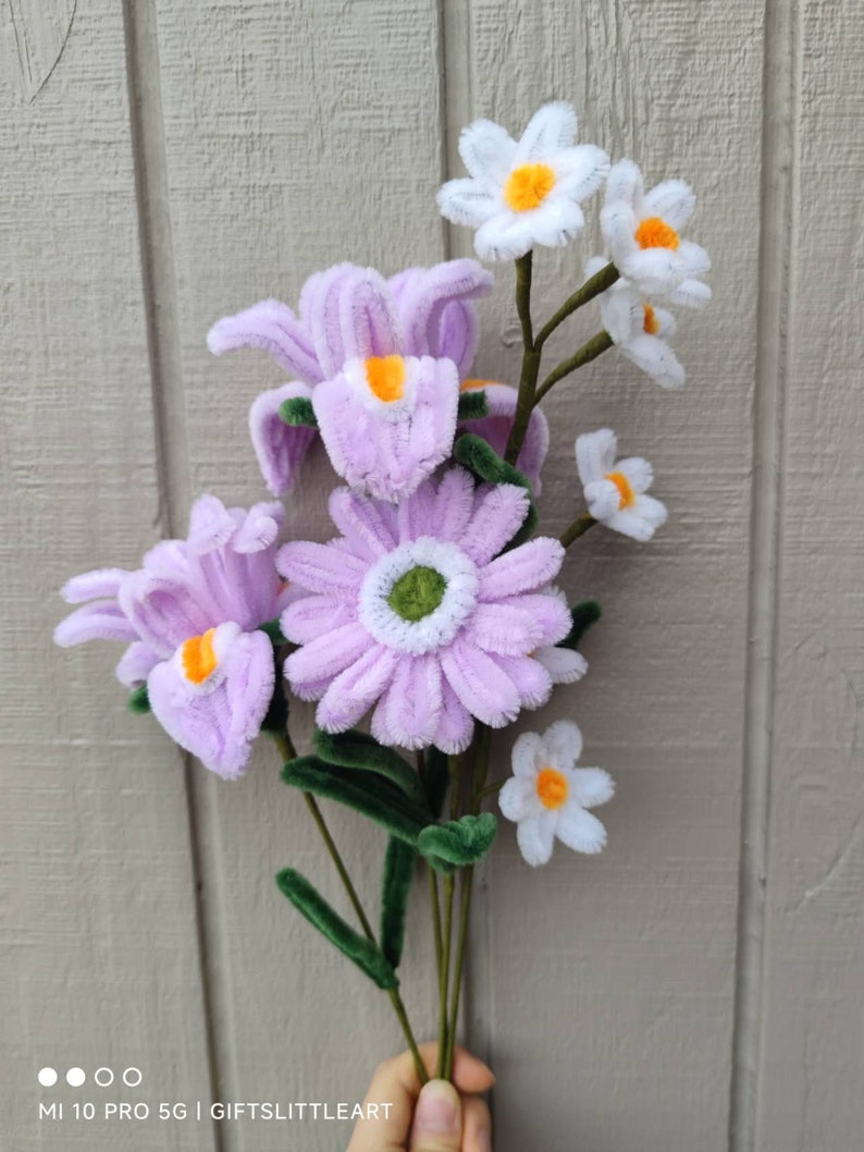 Pipe Cleaners Flower Bouquet Handmade, Finished Product, Retirement ...