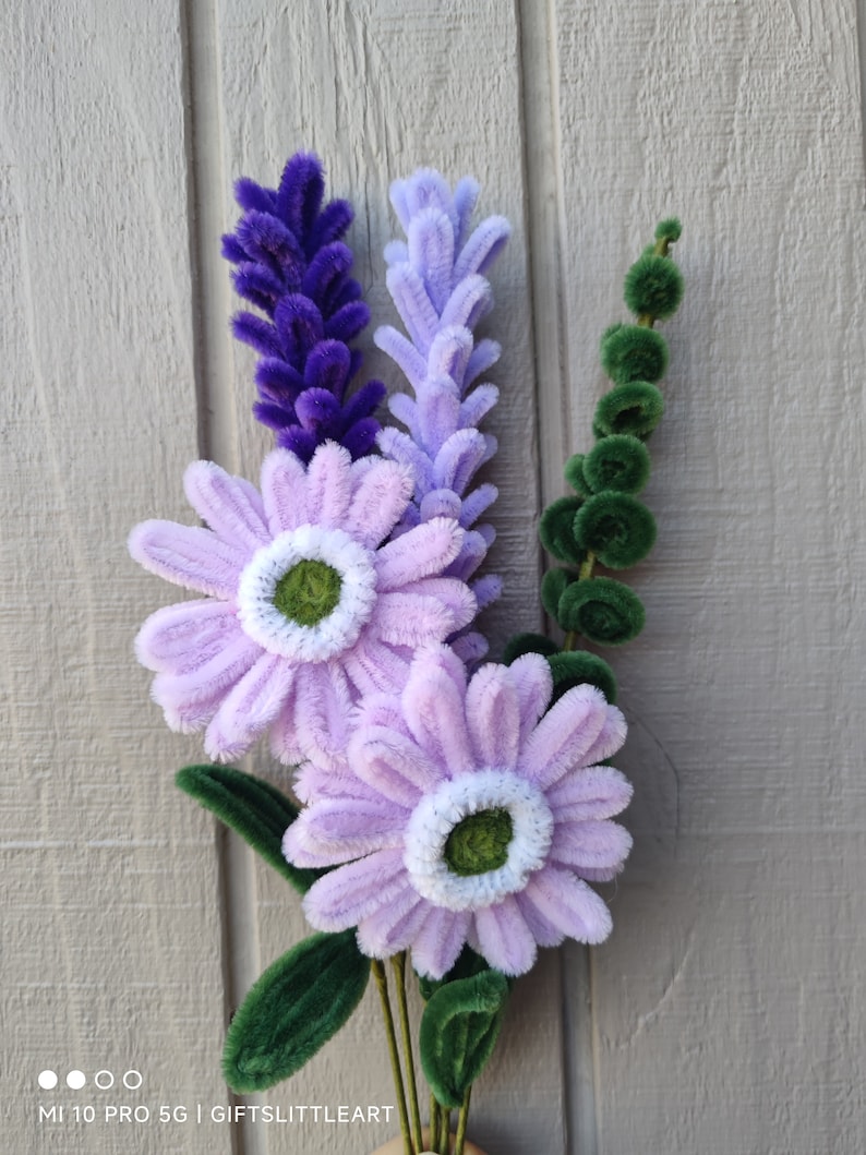 Pipe Cleaners Flower Bouquet Handmade, Finished Product, Retirement ...