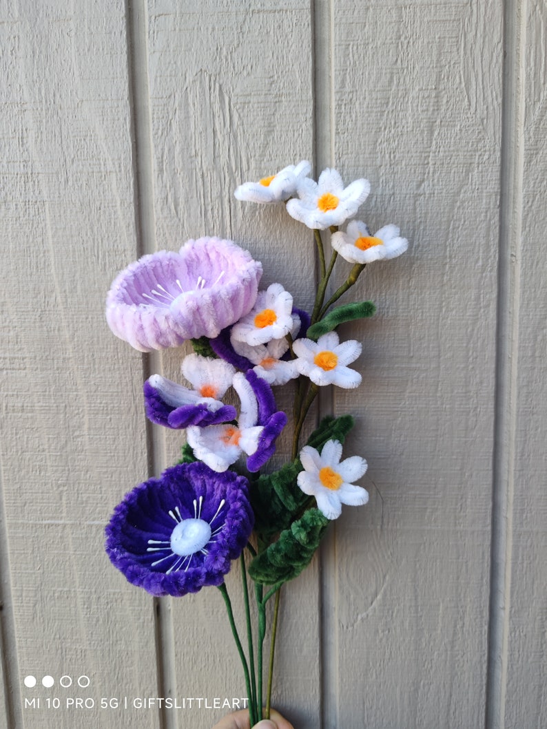 Pipe Cleaners Flower Bouquet Handmade, Finished Product, Retirement ...