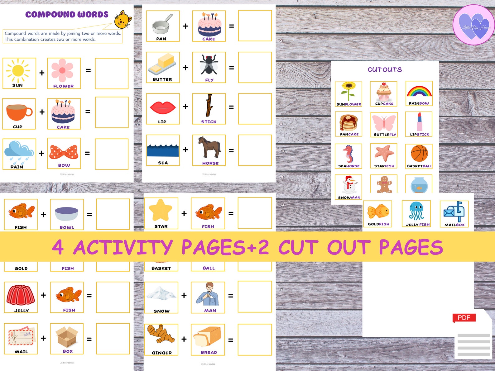 Compound Words Busy Book Printable Pages, Toddler, Preschool ...