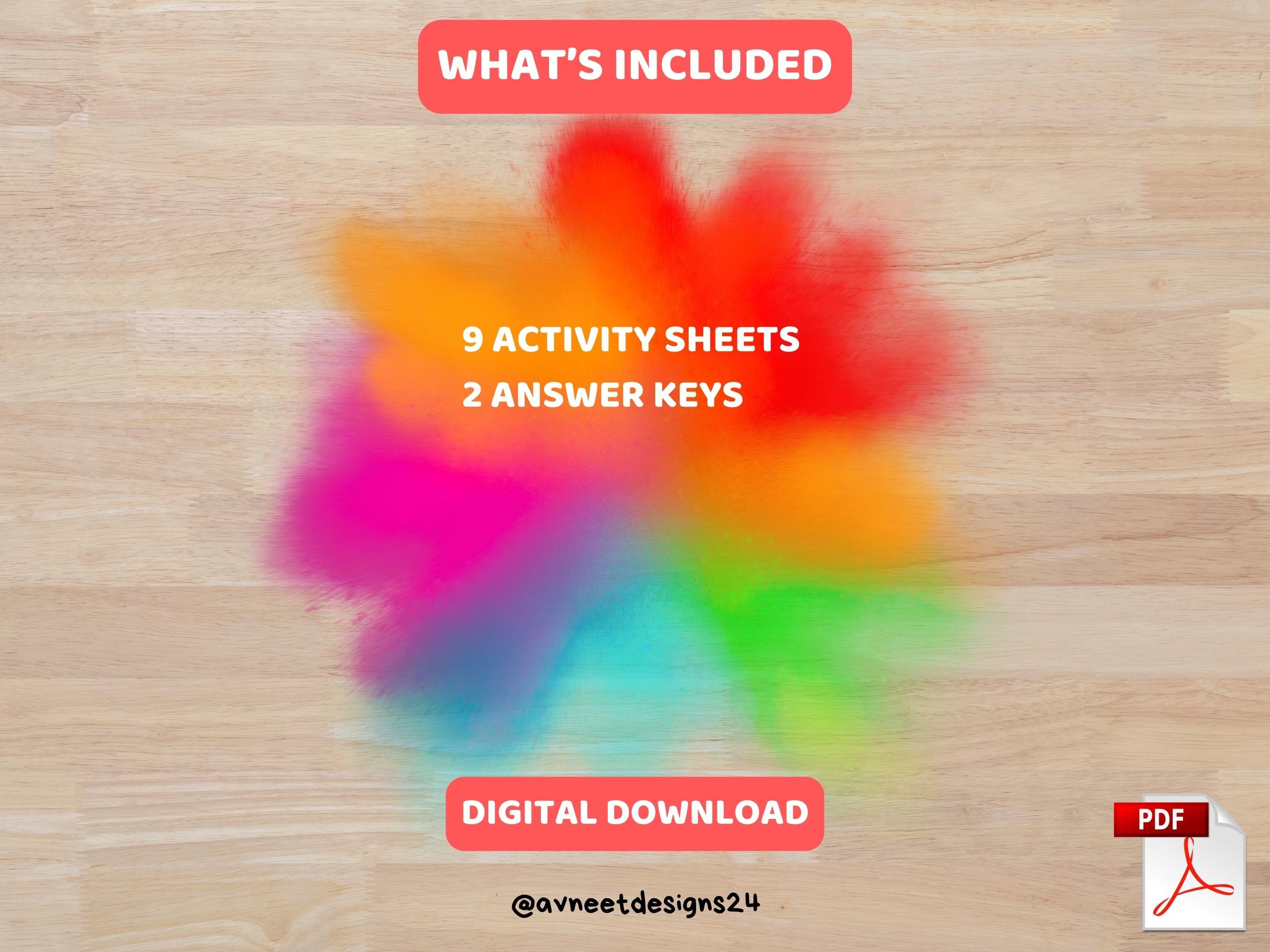 Holi Activity Bundle, Holi Coloring Pages, Printable Holi Themed ...