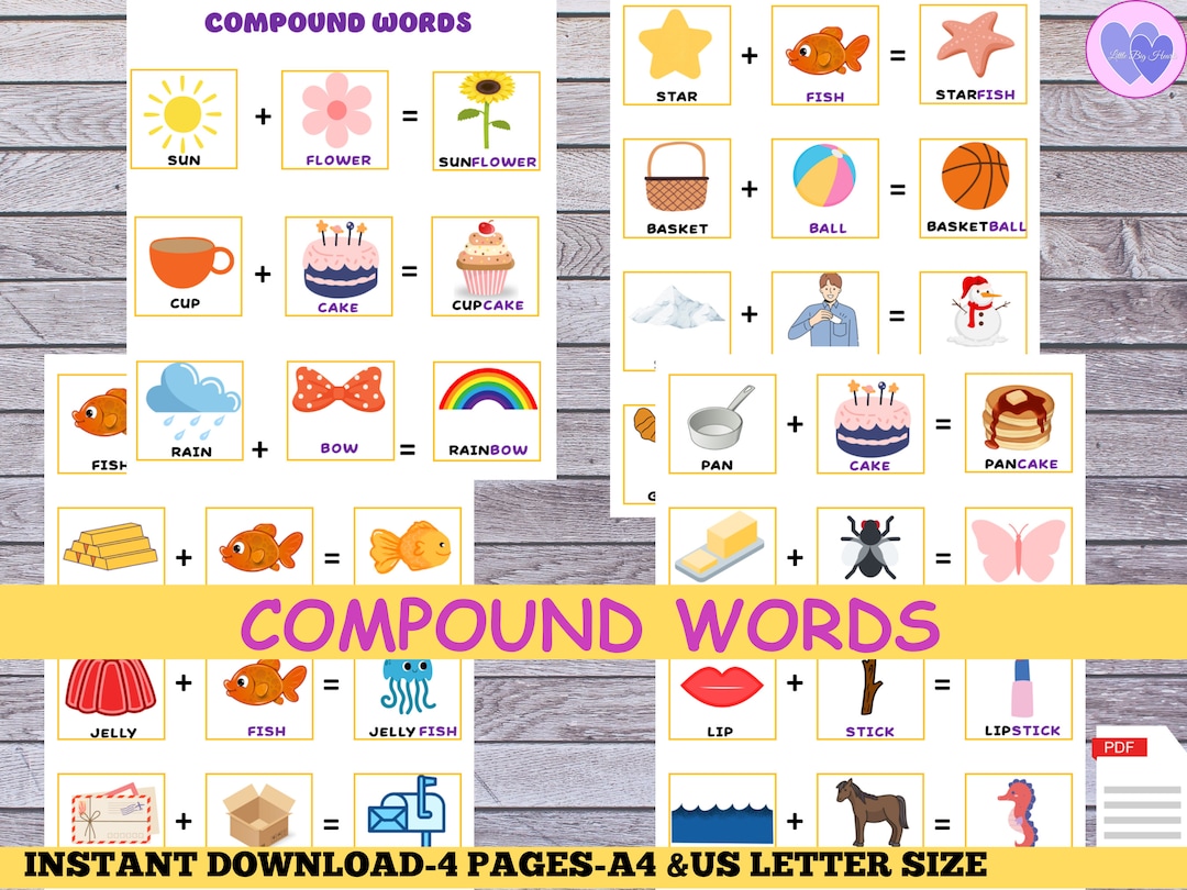Compound Words Busy Book Printable Pages, Toddler, Preschool ...