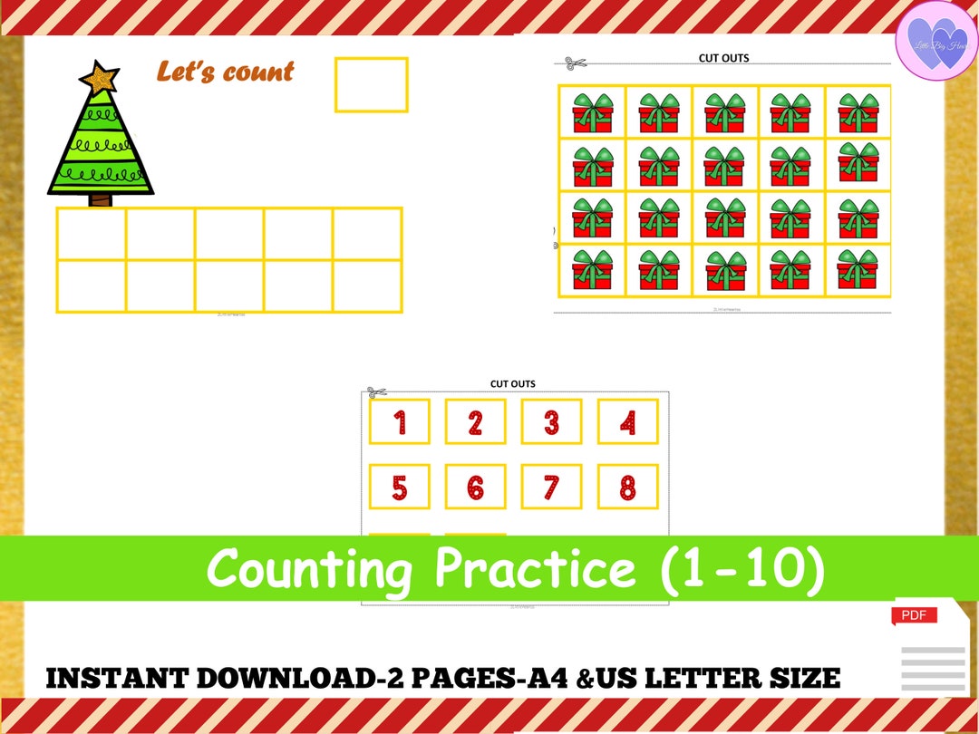 Numbers 1-10 Count and Match Math Activity for Toddler Montessori ...