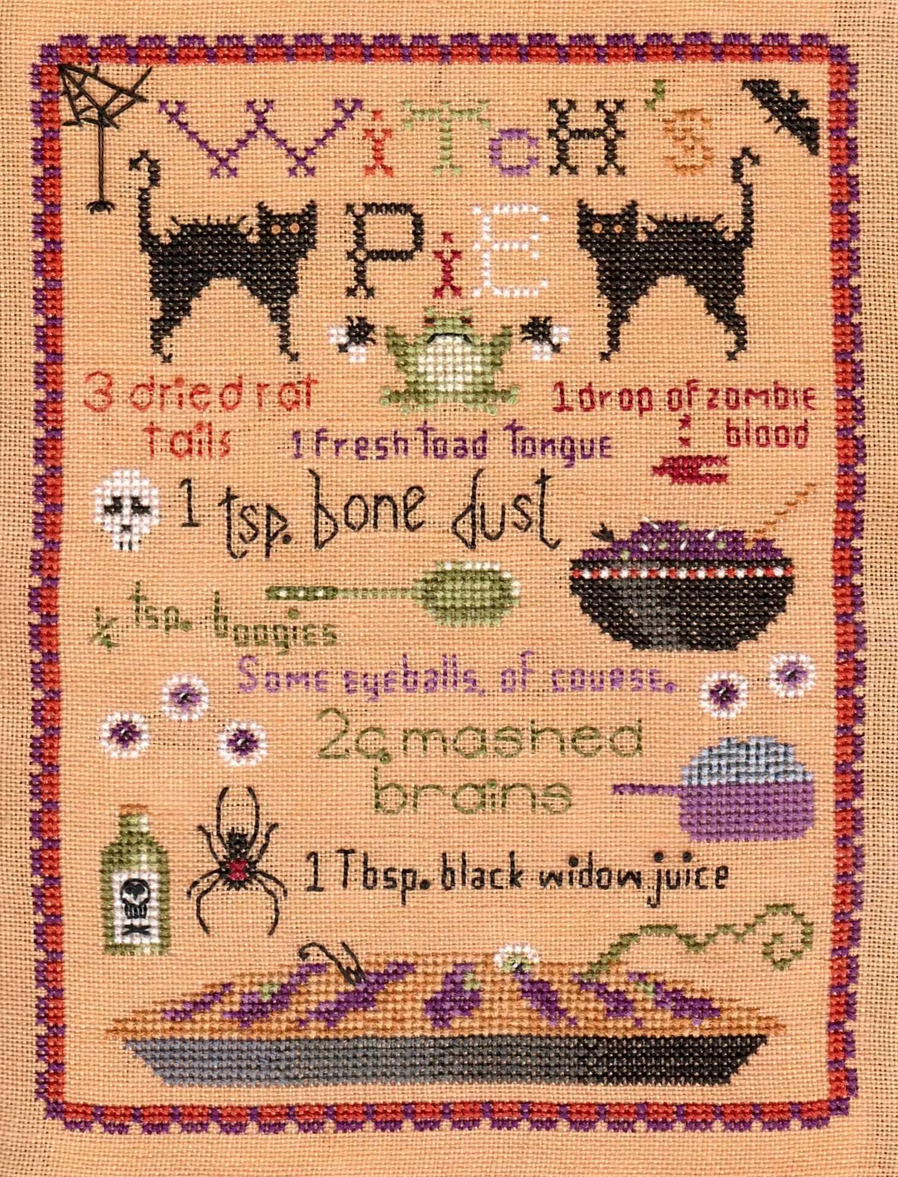 Witch's Pie Cross Stitch Chart - Etsy