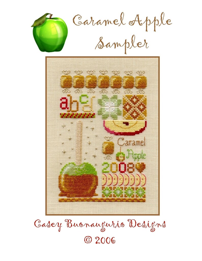 Caramel Apple Sampler Chart Cross Stitch - Etsy
