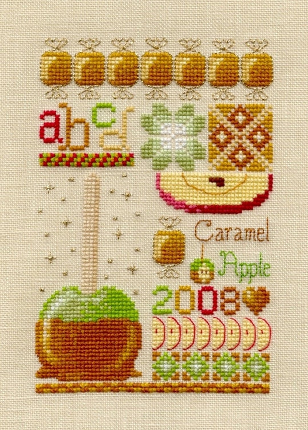 Caramel Apple Sampler Chart Cross Stitch - Etsy