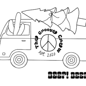 6 GROOVY Christmas Coloring Pages - Etsy