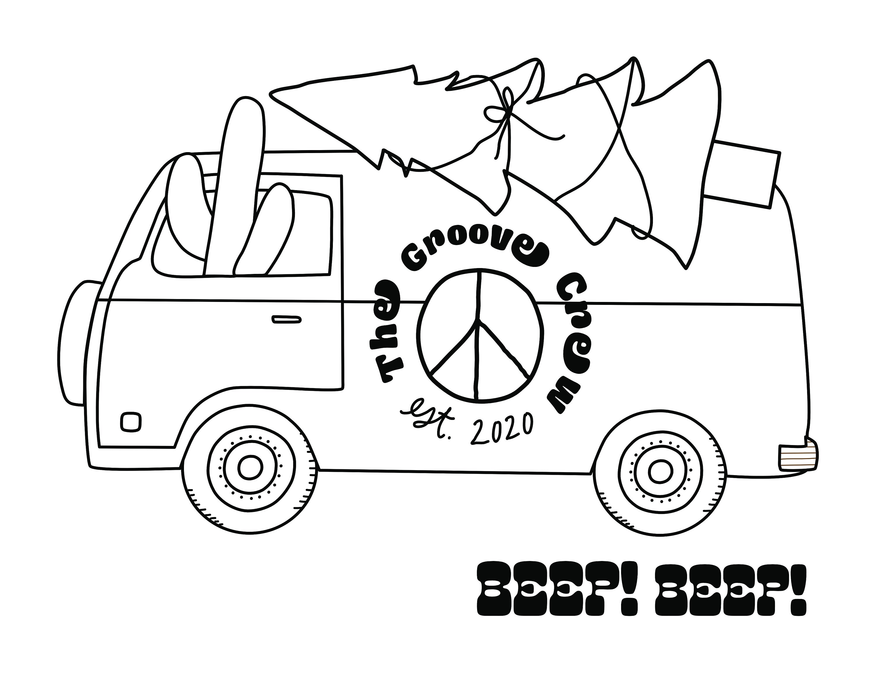 6 GROOVY Christmas Coloring Pages - Etsy