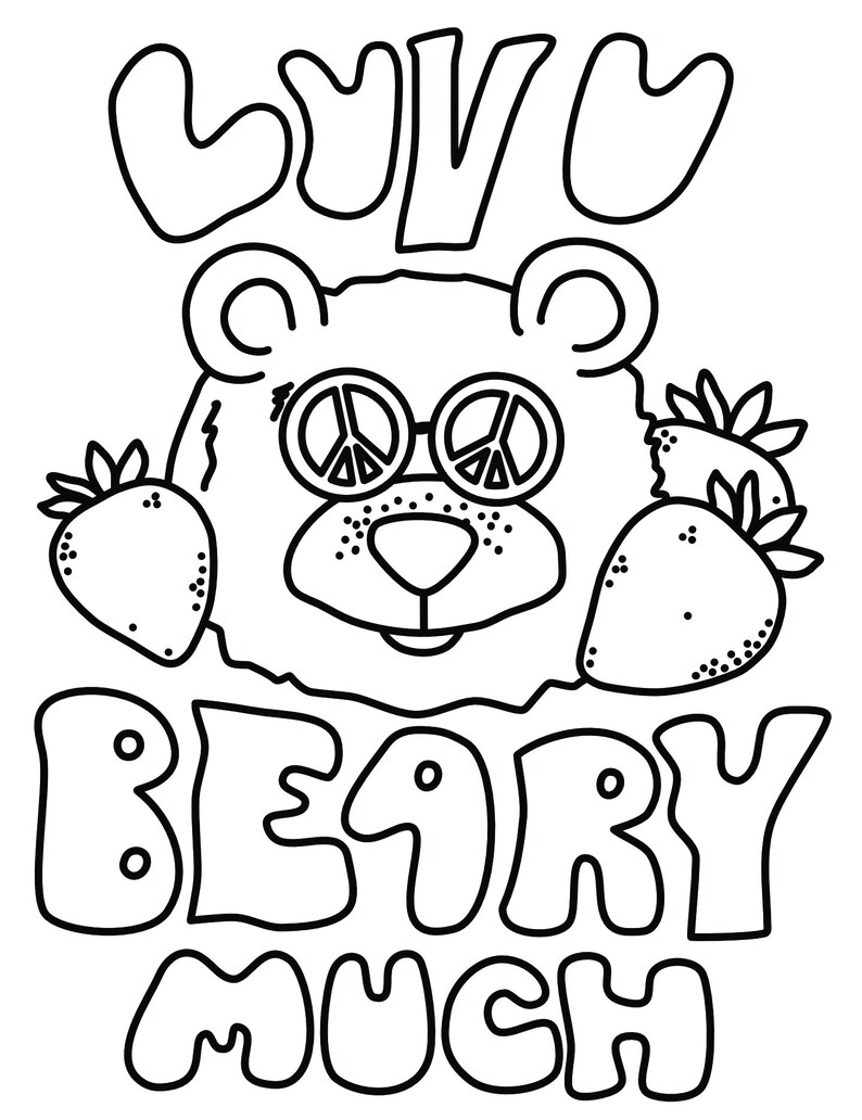 7 GROOVY VALENTINE’S Day Coloring Pages - Etsy