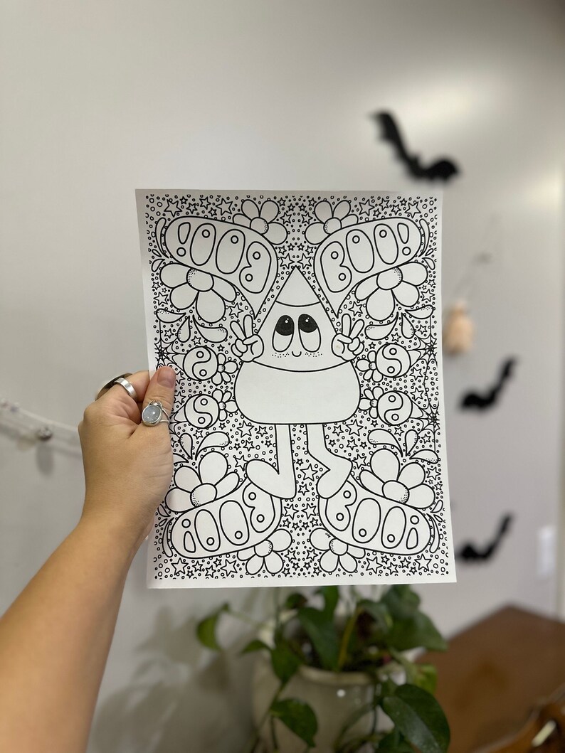 5 HALLOWEEN Coloring Pages - Etsy