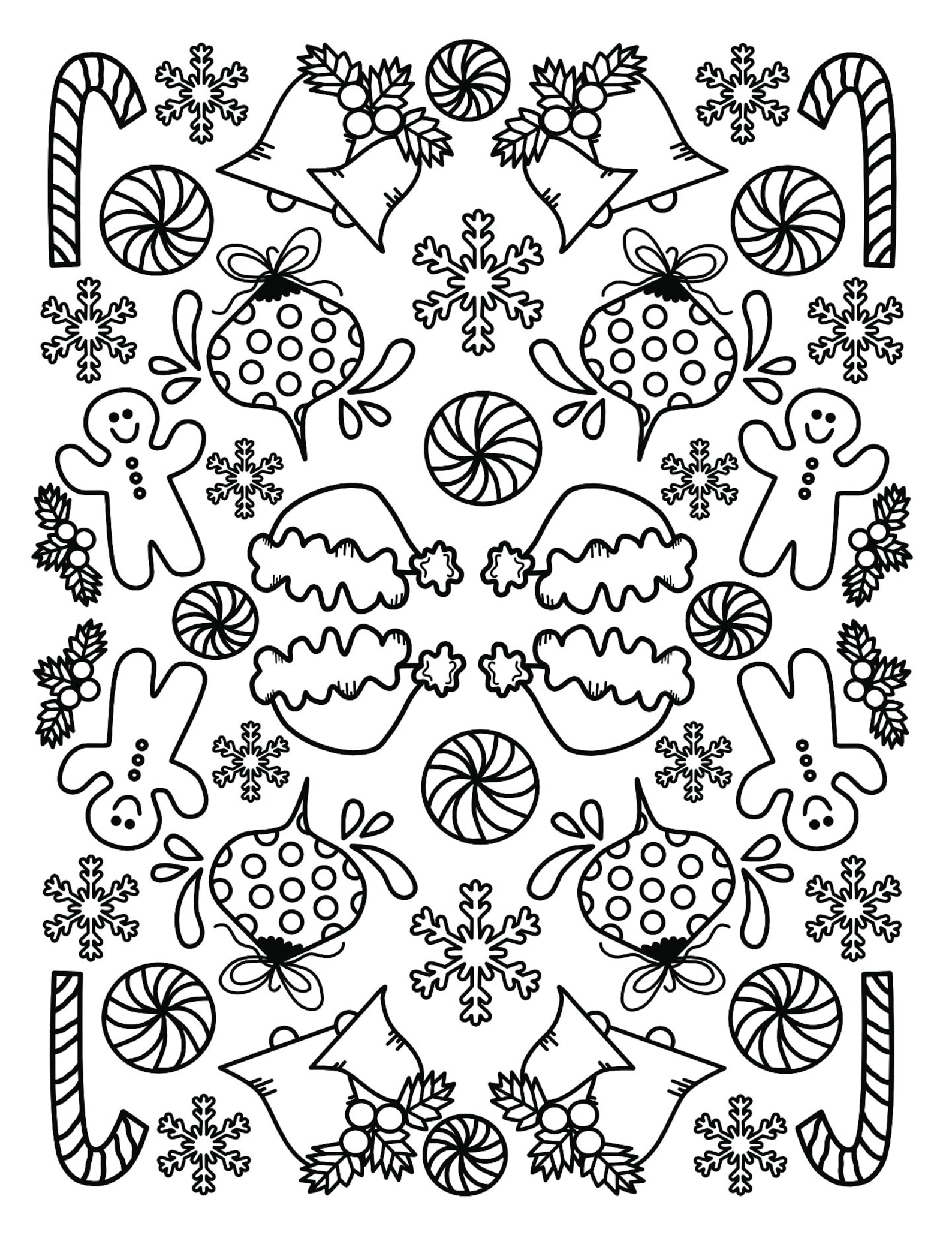 12 Christmas Coloring Pages - Etsy