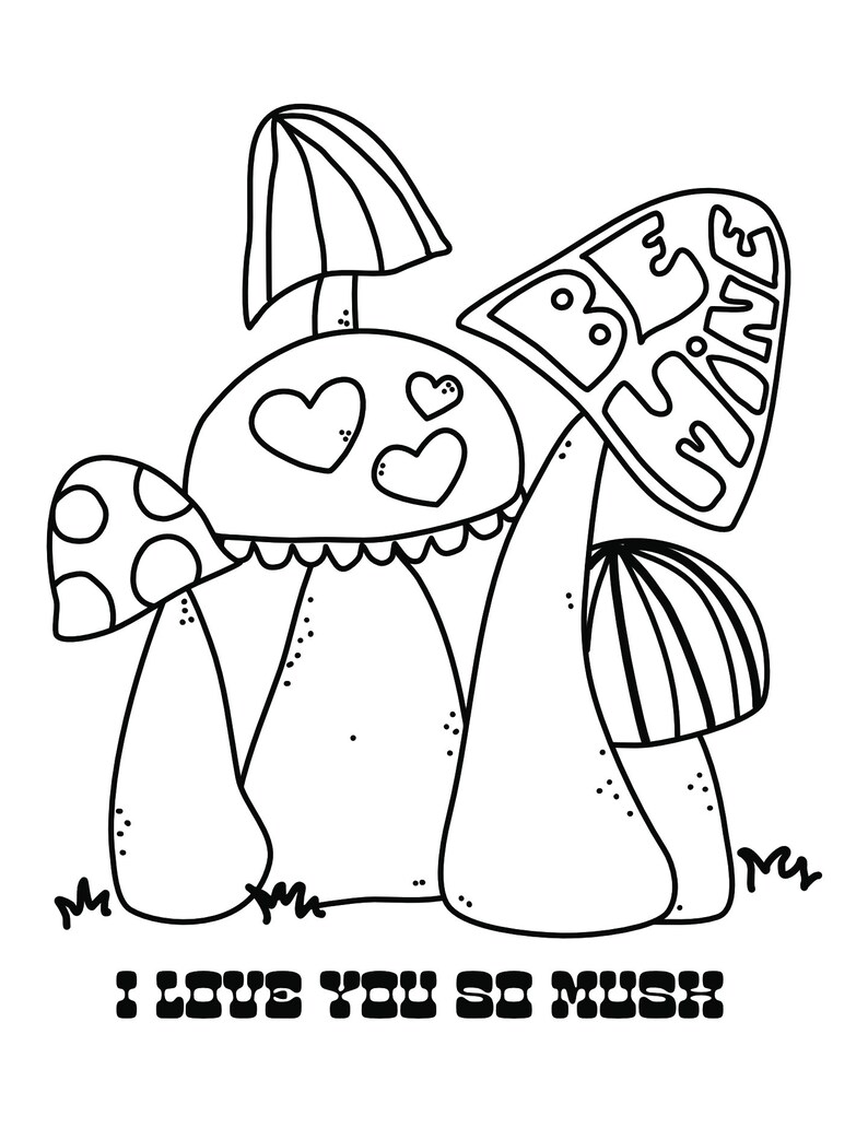 7 GROOVY VALENTINE’S Day Coloring Pages - Etsy