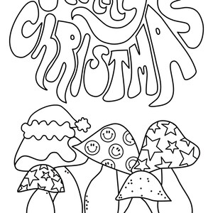 6 GROOVY Christmas Coloring Pages - Etsy