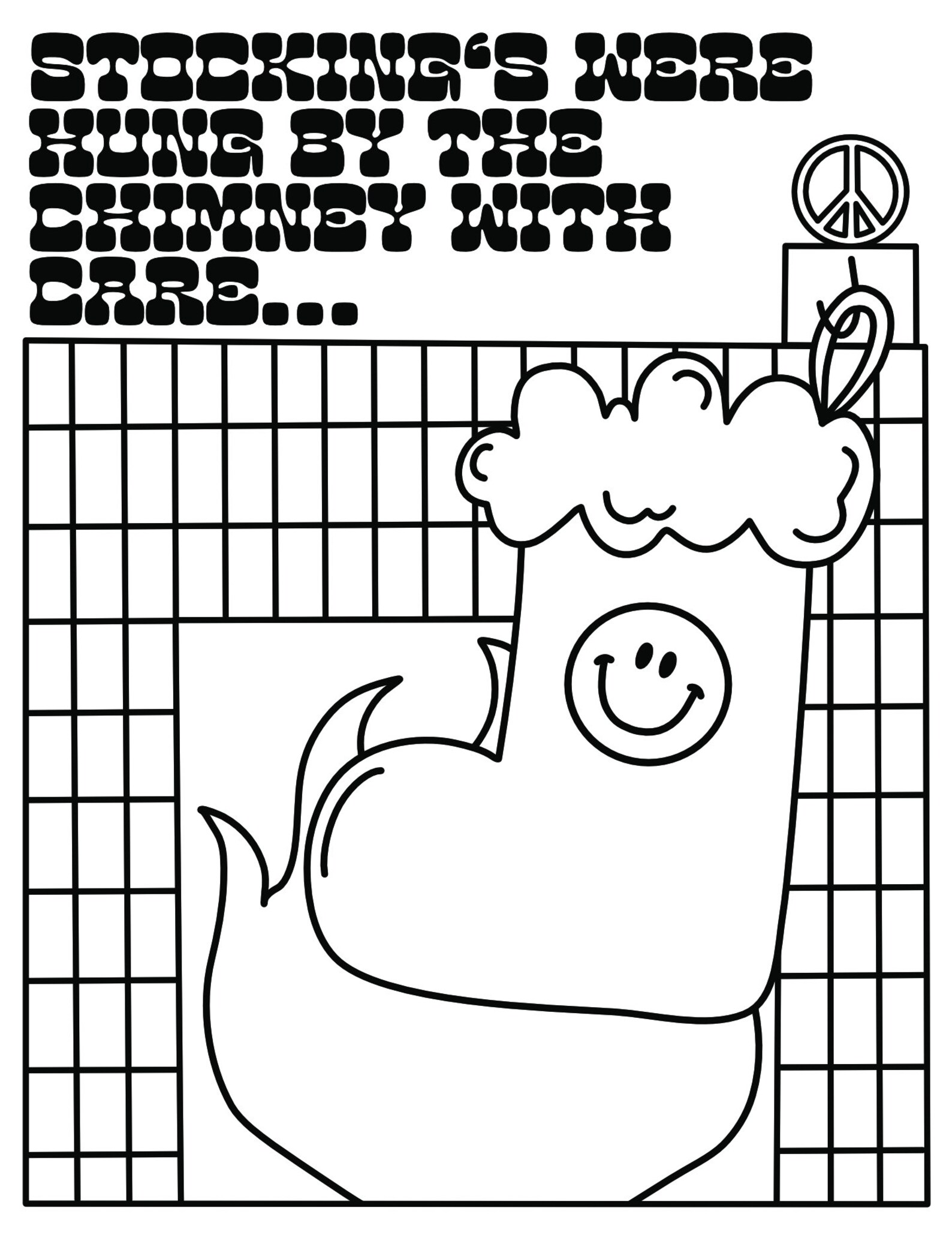 6 GROOVY Christmas Coloring Pages - Etsy