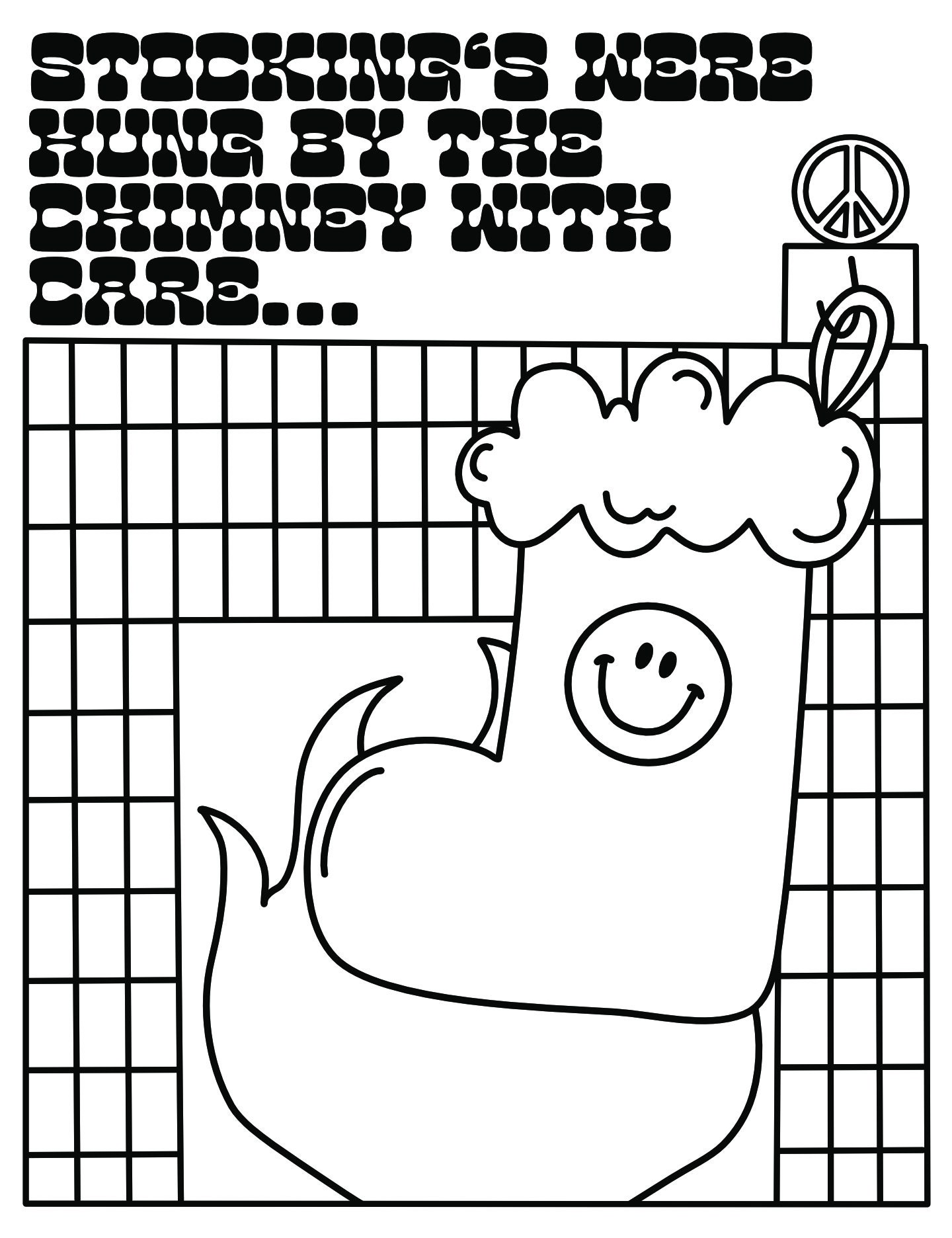 6 GROOVY Christmas Coloring Pages - Etsy