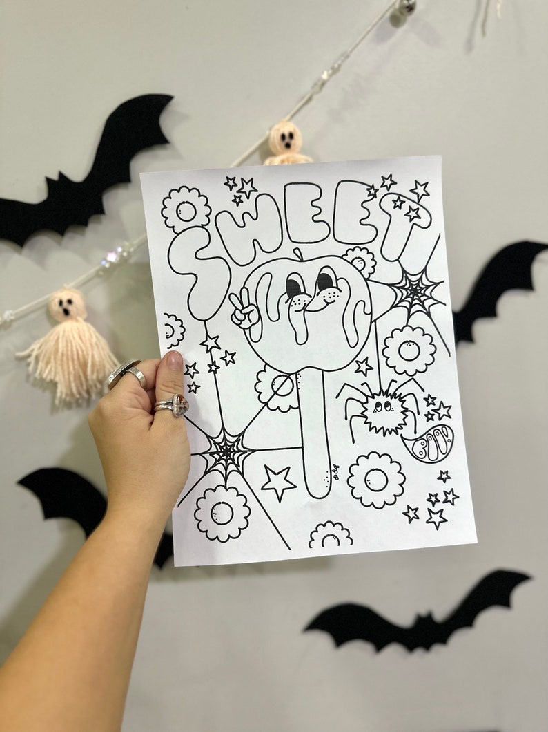 5 HALLOWEEN Coloring Pages - Etsy
