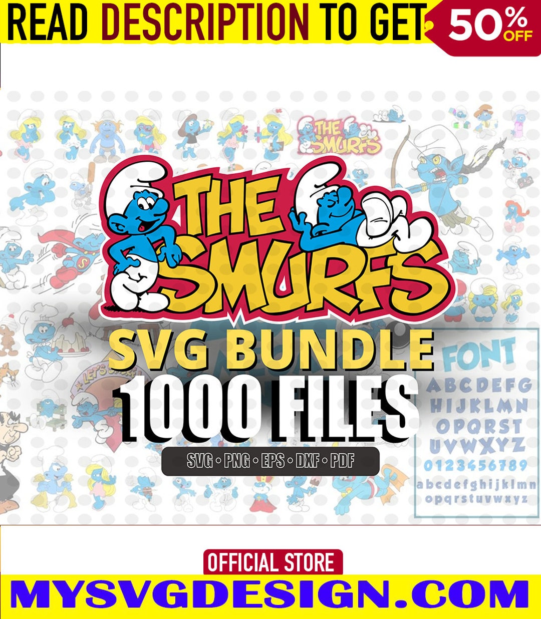1000 the Smurfs SVG Bundle the Smurfs SVG Files for Cricut the Smurfs ...