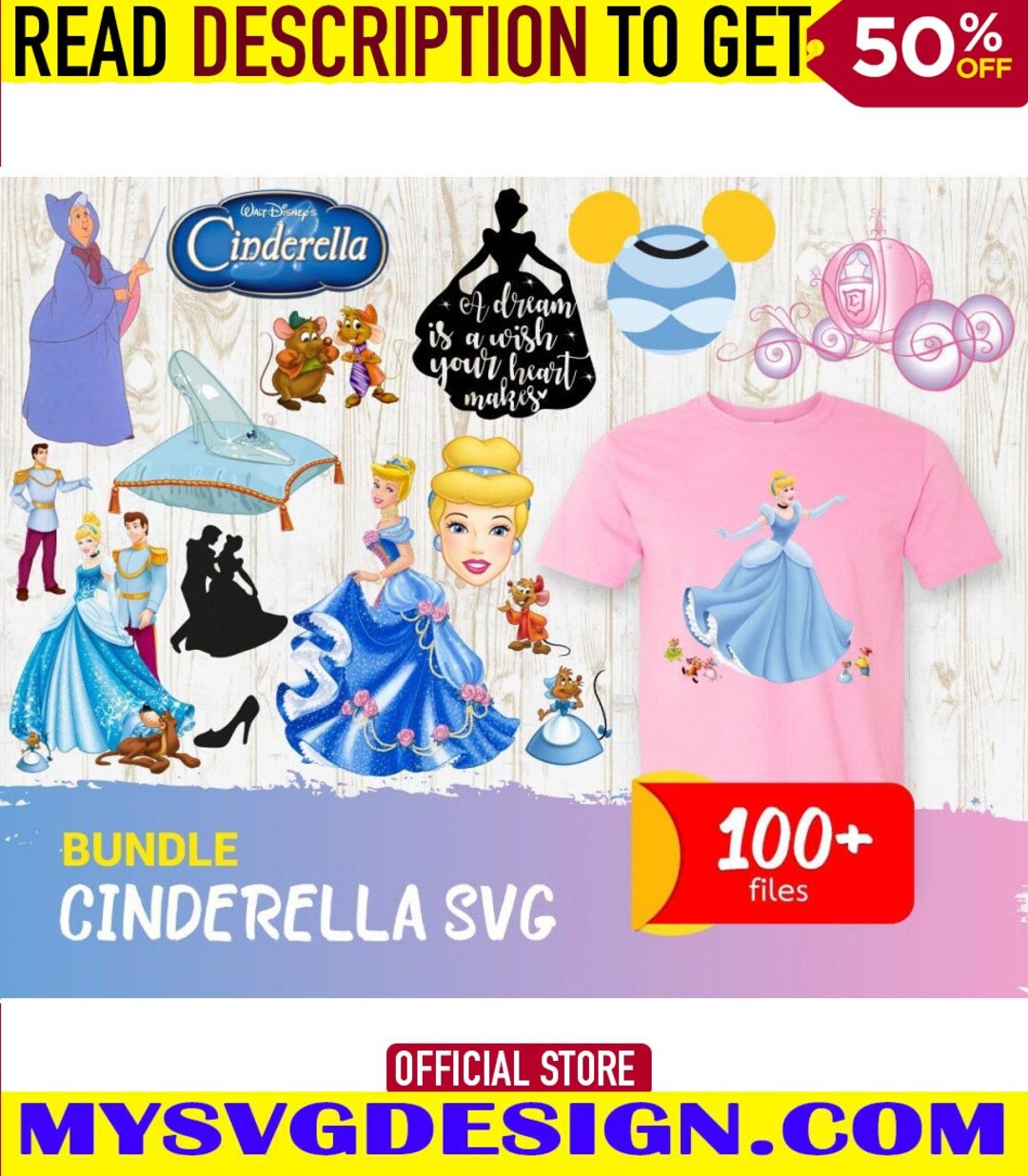 100 CINDERELLA SVG BUNDLE - Etsy