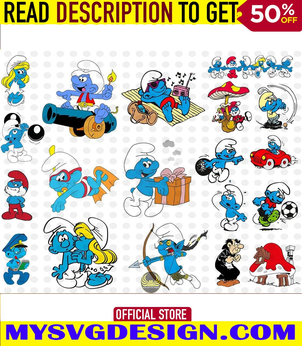 1000 the Smurfs SVG Bundle the Smurfs SVG Files for Cricut the Smurfs ...