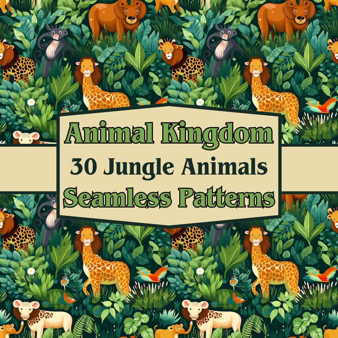 30 Animal Kingdom Seamless Patterns [jungle Animals] L Digital Papers L ...
