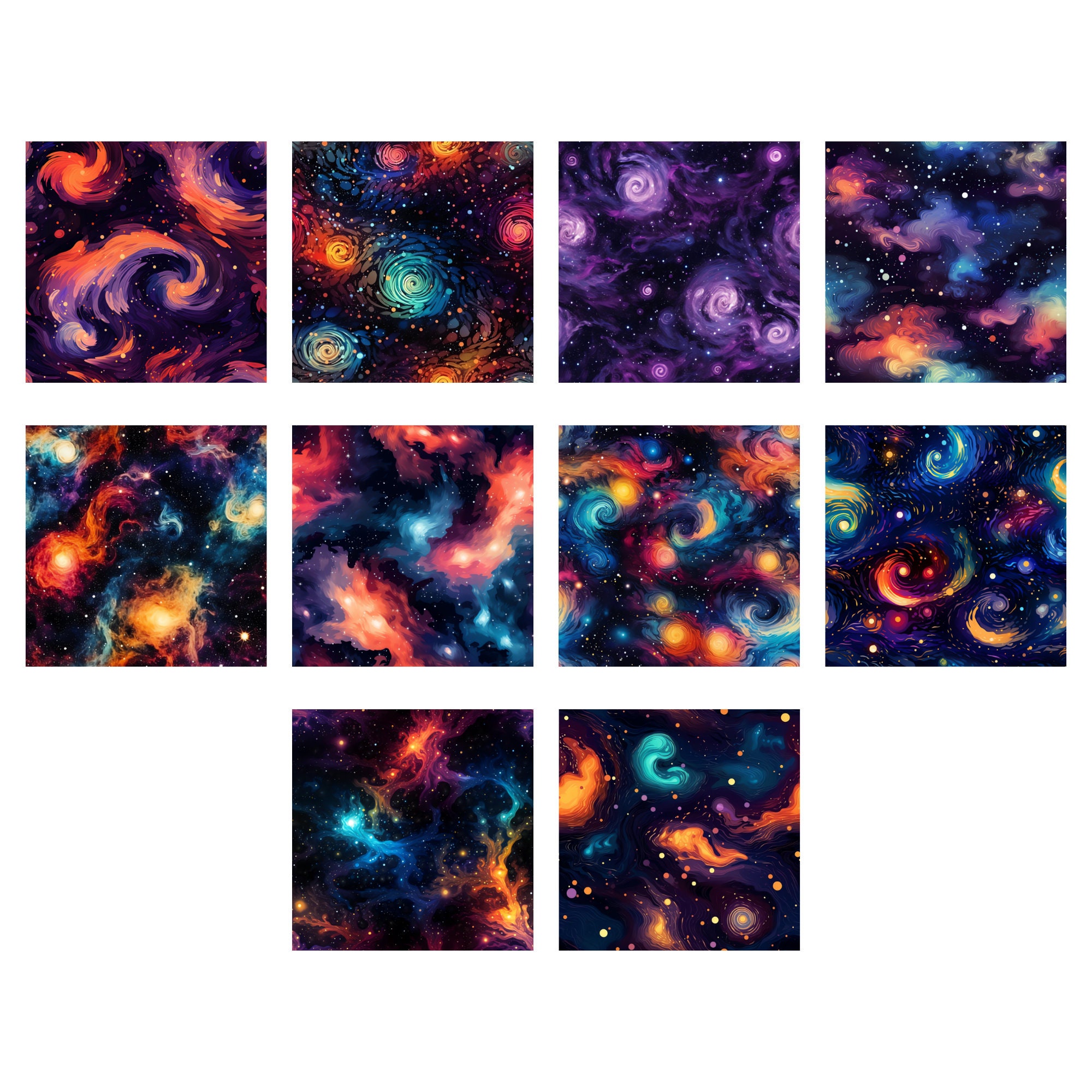 30 Celestial Cosmos Seamless Patterns [galaxy Patterns] L Digital ...