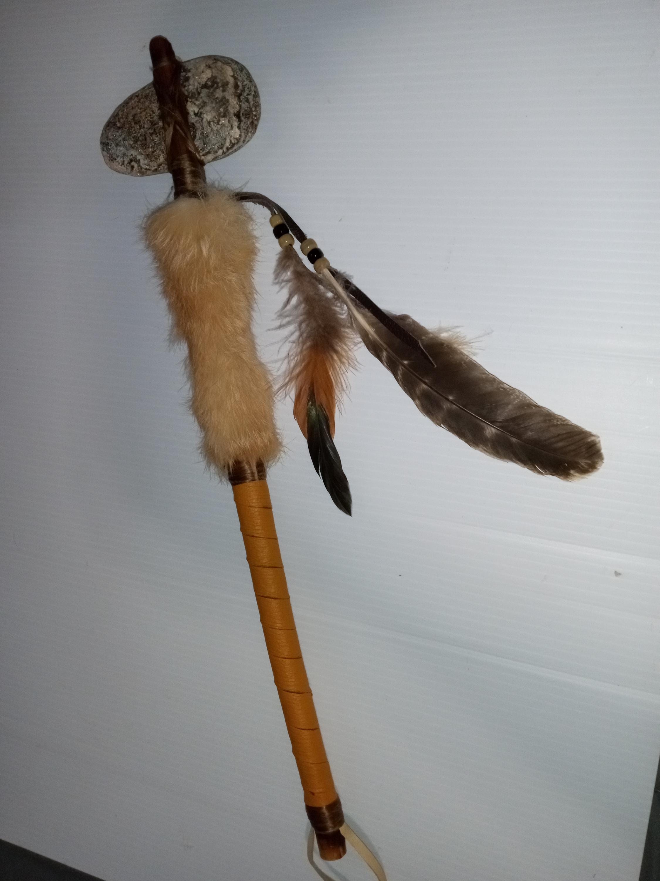 Decorative "2 Pcs Unit" Rivercane Handle Stone Tomahawks Wall Hanging ...