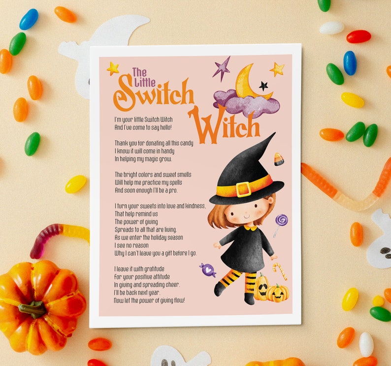 The Little Switch Witch Digital Printable Letter and Hang Tag - Etsy