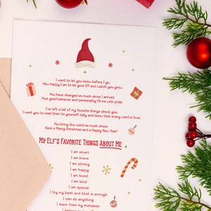 Goodbye Letter From Elf With Affirmations for Christmas - Etsy