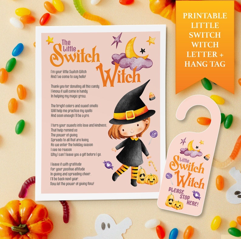 The Little Switch Witch Digital Printable Letter and Hang Tag - Etsy