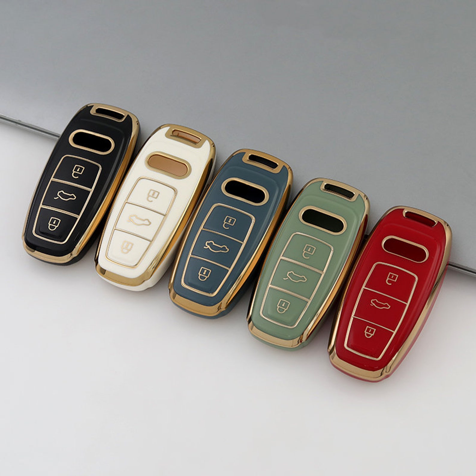 Audi Key Fob Cover: Gold Trim TPU Keyless Shell - Etsy