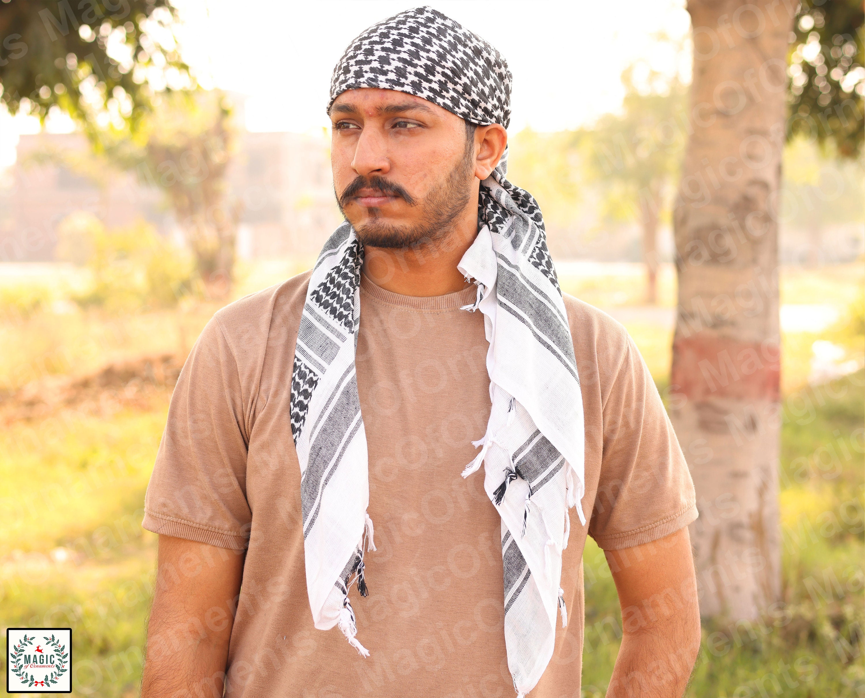 Palestine Keffiyeh Shemagh Scarf, Arab Style Cotton Head Scarf, Unique ...