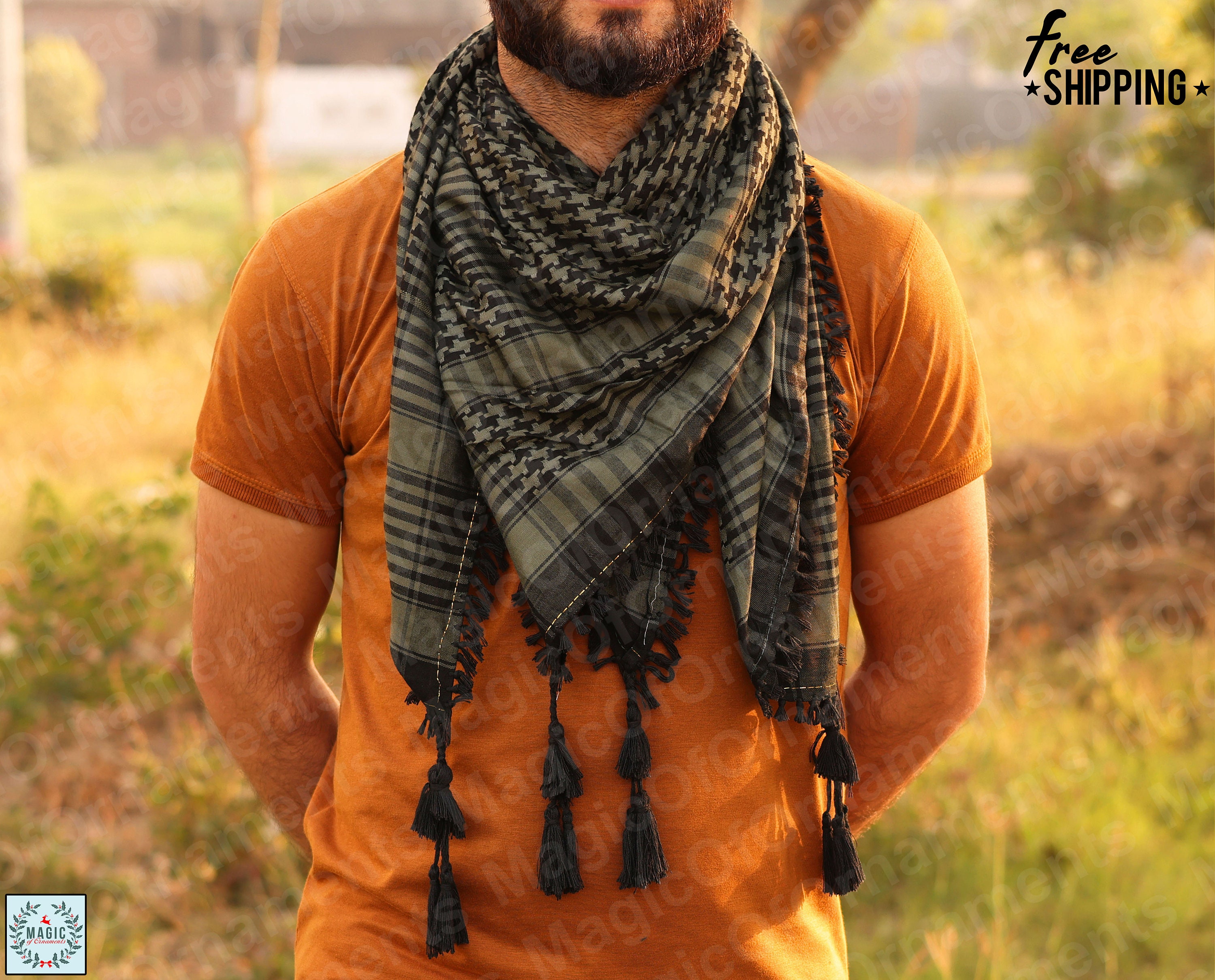 Traditional Palestine Keffiyeh Scarf, Arab Style Cotton Shemagh Scarf ...