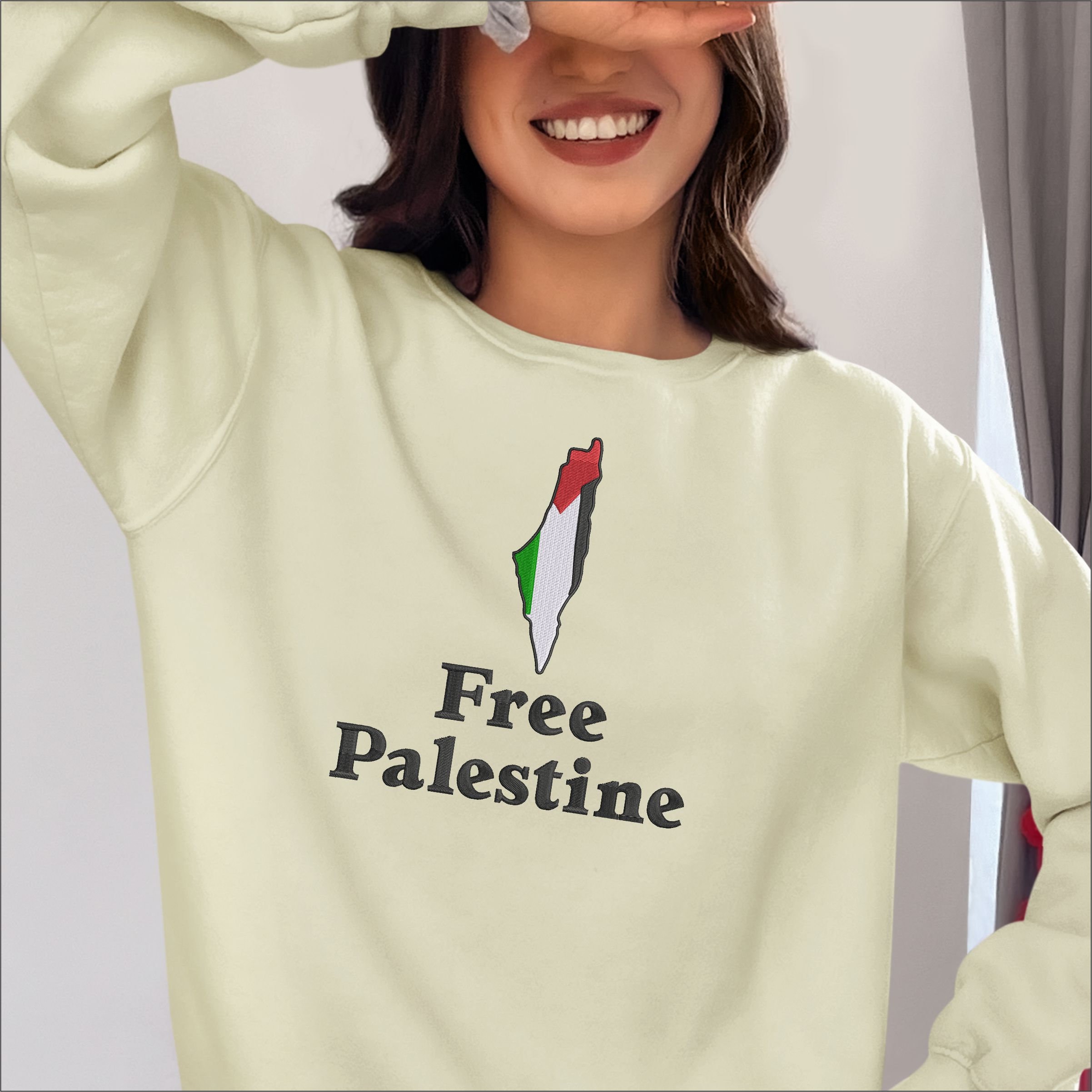 Palestine Flag Map Embroidery Design, Digital Machine Embroidered Files ...