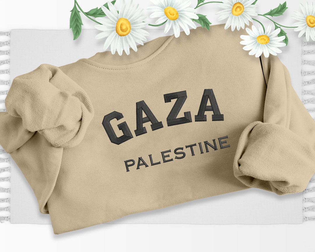 Palestine Gaza Embroidered Sweater, Palestine Comfort Colors Sweatshirt ...