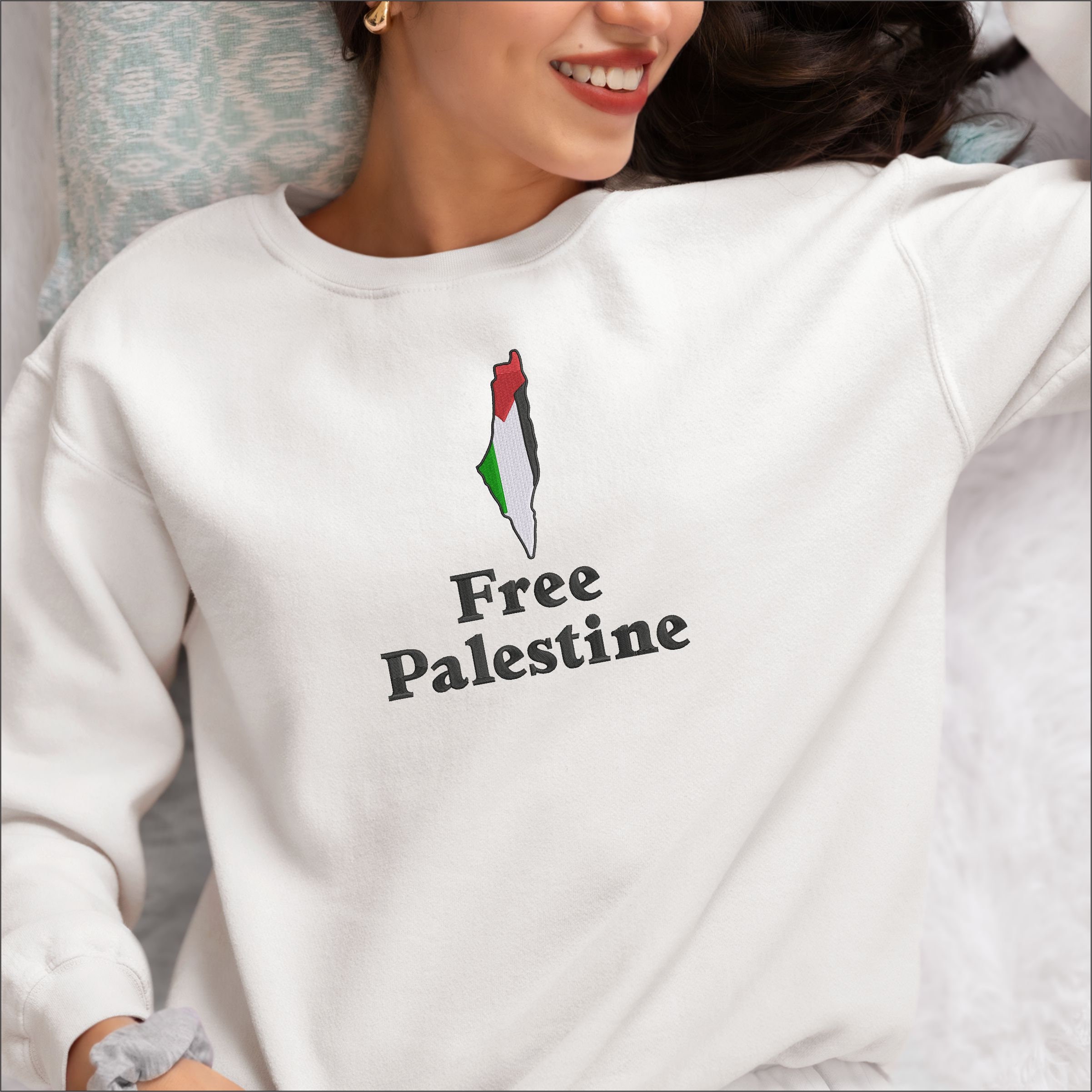 Palestine Flag Map Embroidery Design, Digital Machine Embroidered Files ...