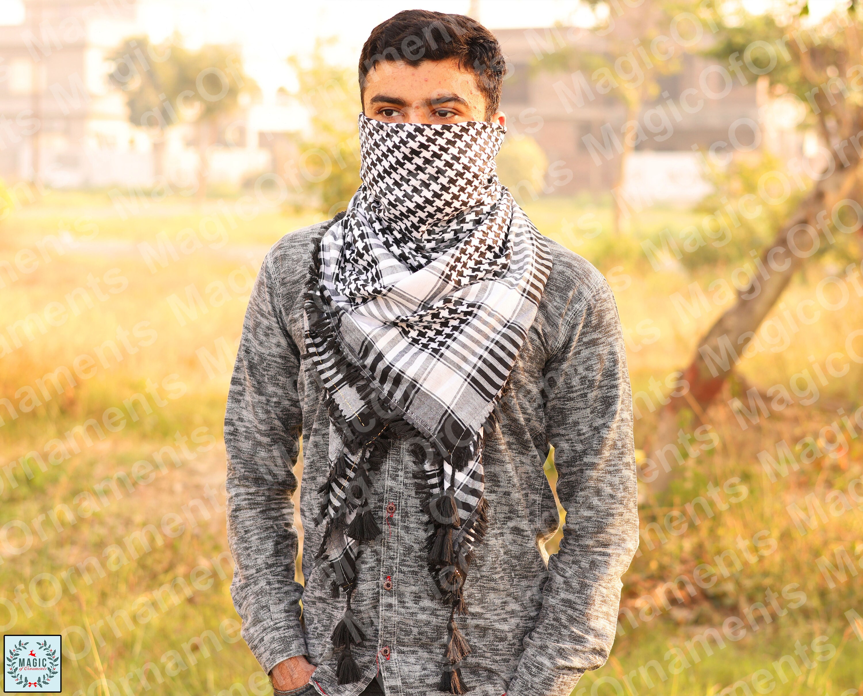 Traditional Palestine Keffiyeh Scarf, Arab Style Cotton Shemagh Scarf ...