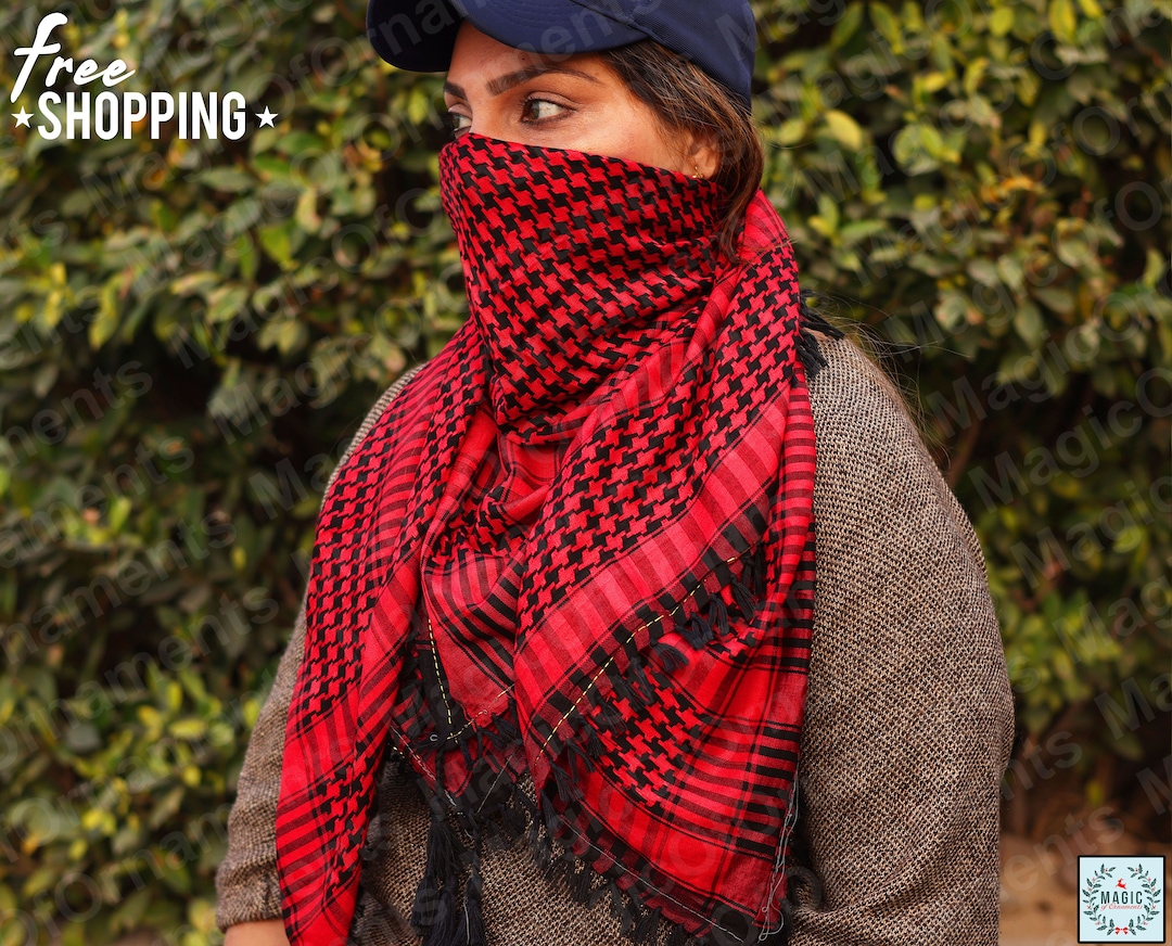 Arab Style Traditional Keffiyeh, Unique Palestine Cotton Scarf, Vintage ...