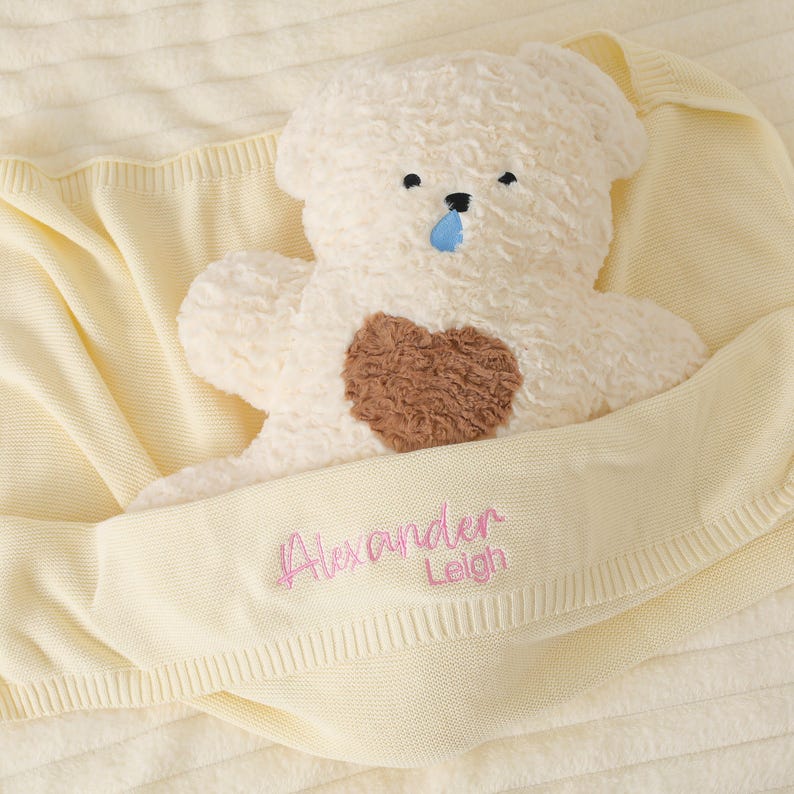 Custom Monogrammed Baby Name Blanket, Personalized New Born Baby Name ...