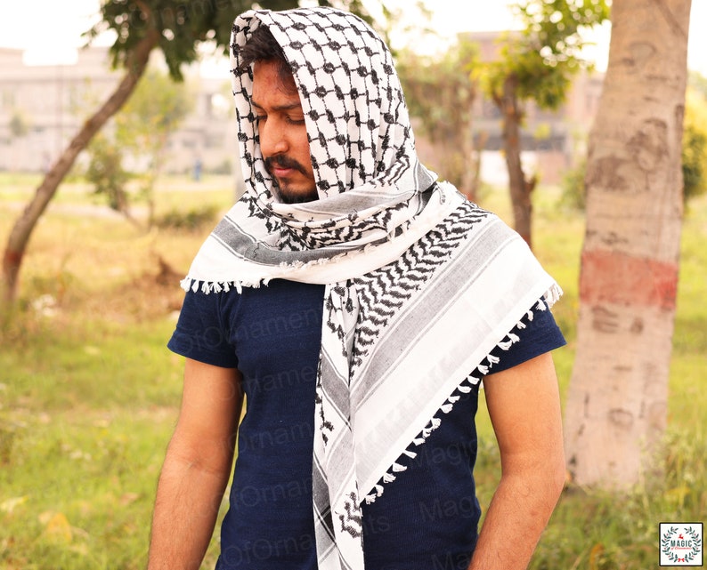 Palestine Keffiyeh Shemagh Scarf, Vintage Traditional Palestinian ...