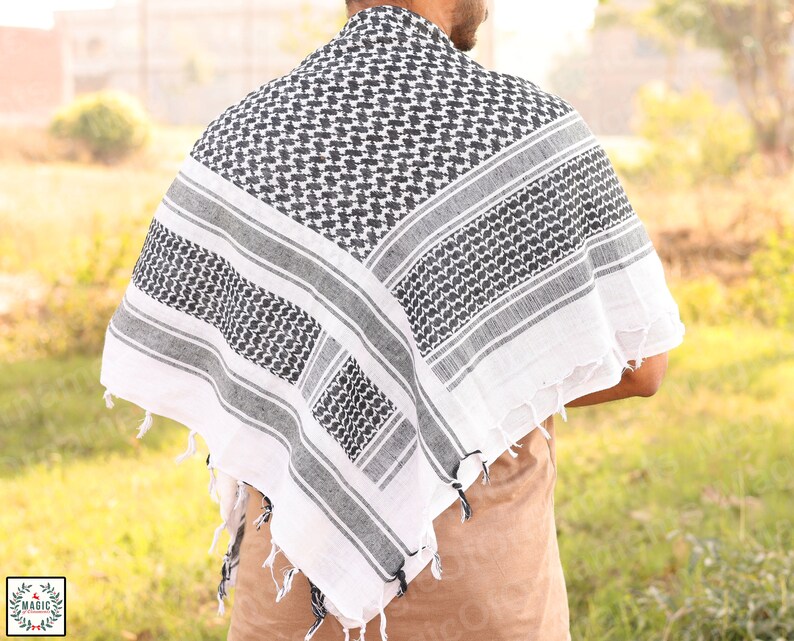 Palestine Keffiyeh Shemagh Scarf, Arab Style Cotton Head Scarf, Unique ...