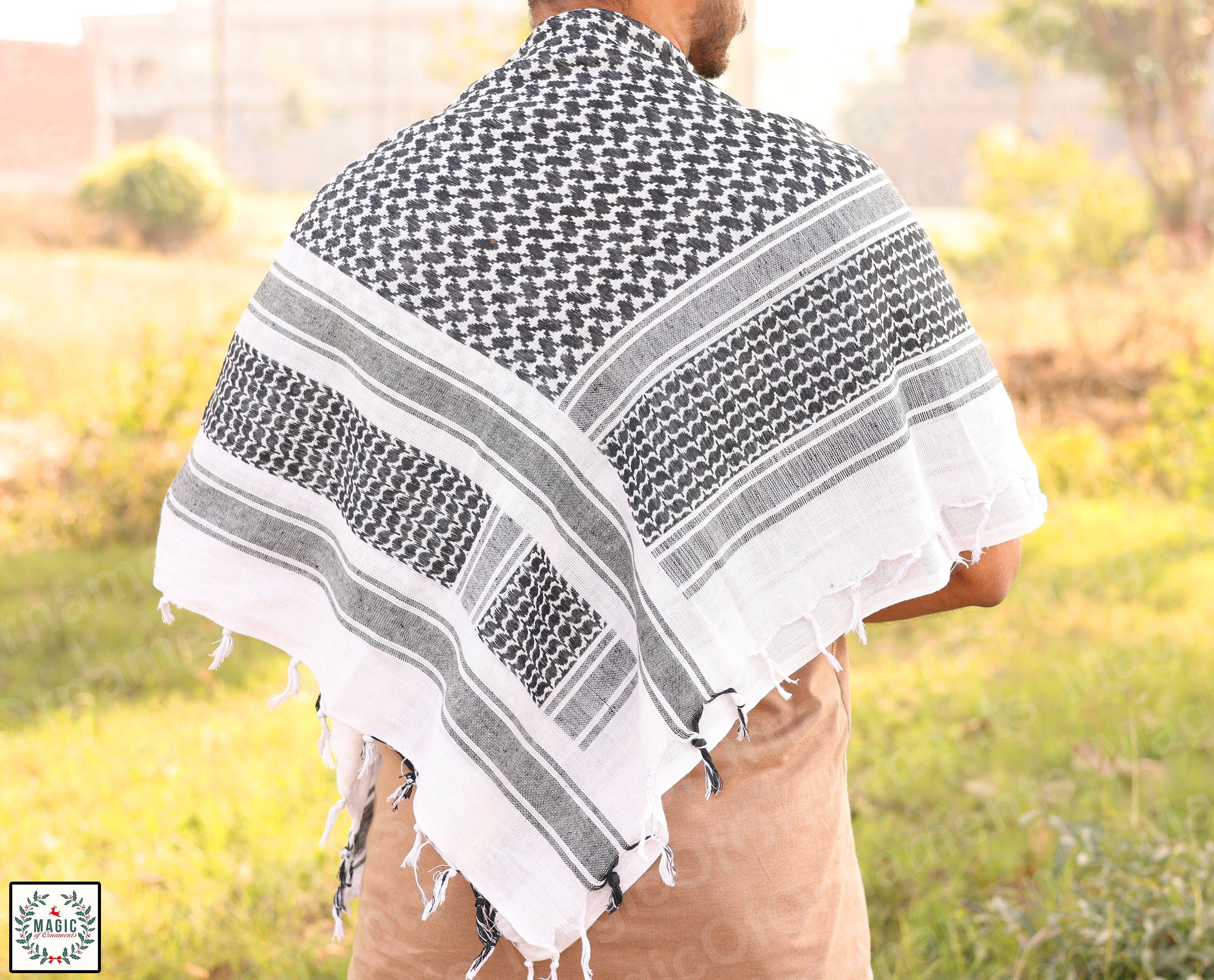 Palestine Keffiyeh Shemagh Scarf, Arab Style Cotton Head Scarf, Unique ...