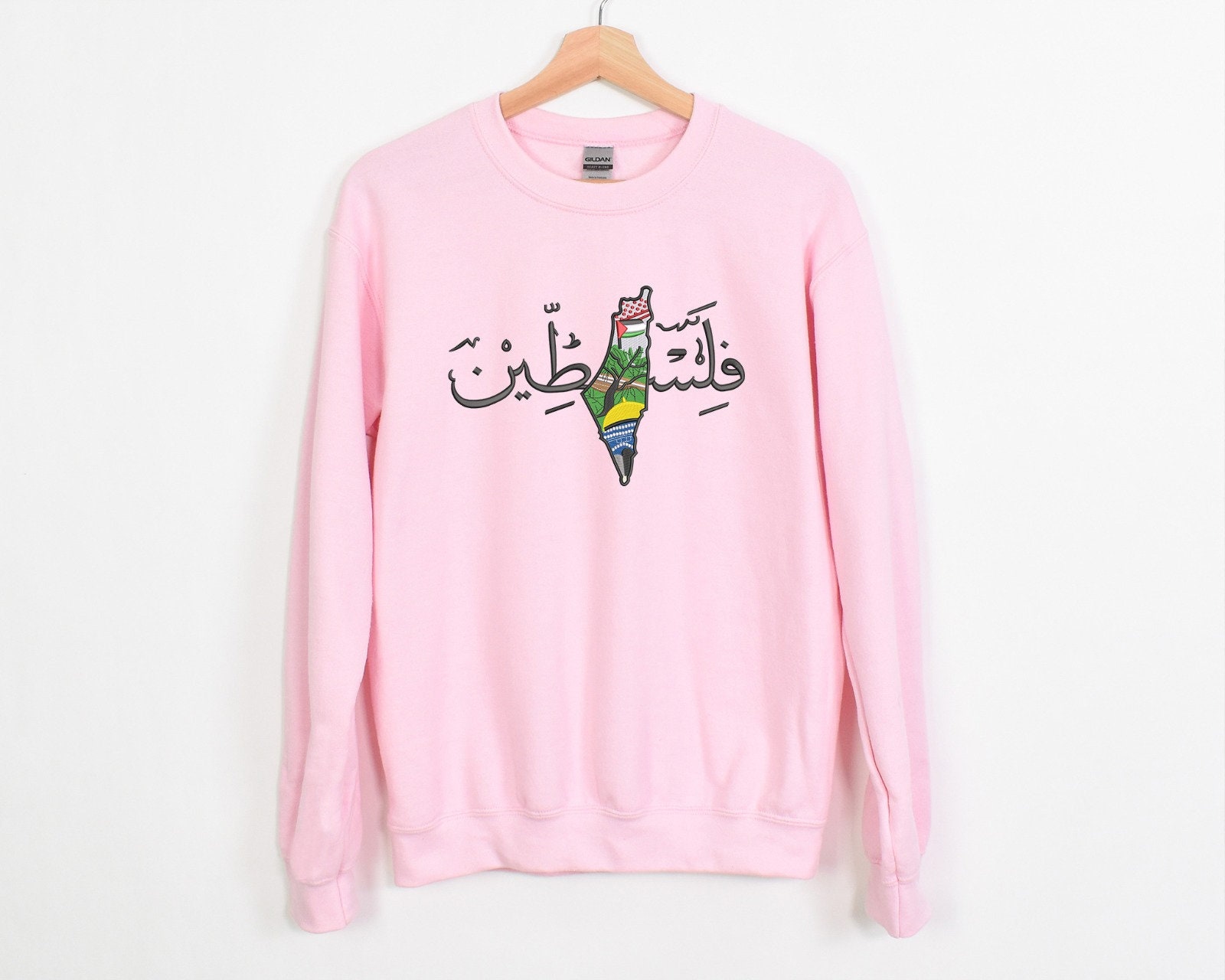 Palestine Keffiyeh Map Sweaters, Embroidered Arabic Calligraphy ...