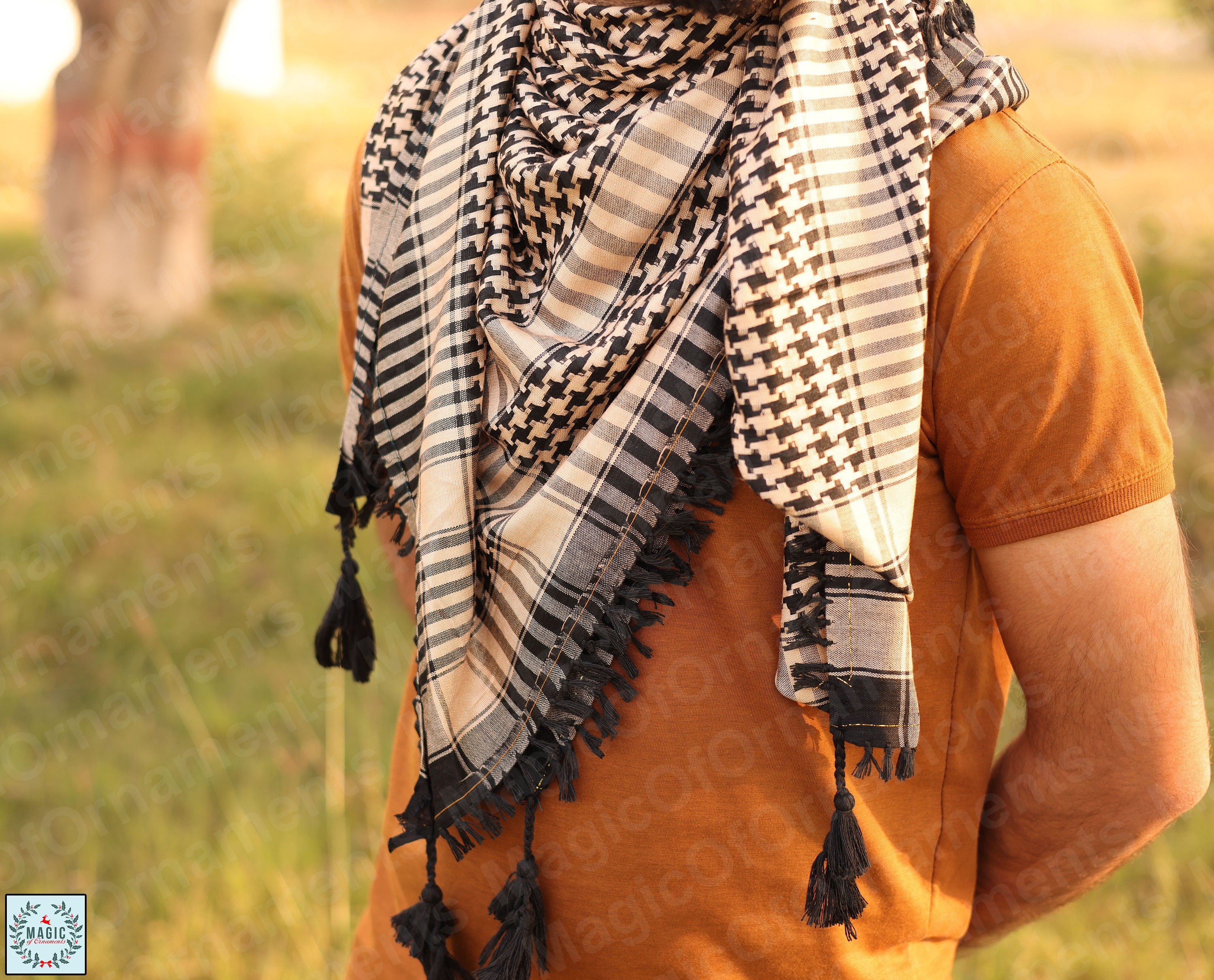 Traditional Palestine Keffiyeh Scarf, Arab Style Cotton Shemagh Scarf ...