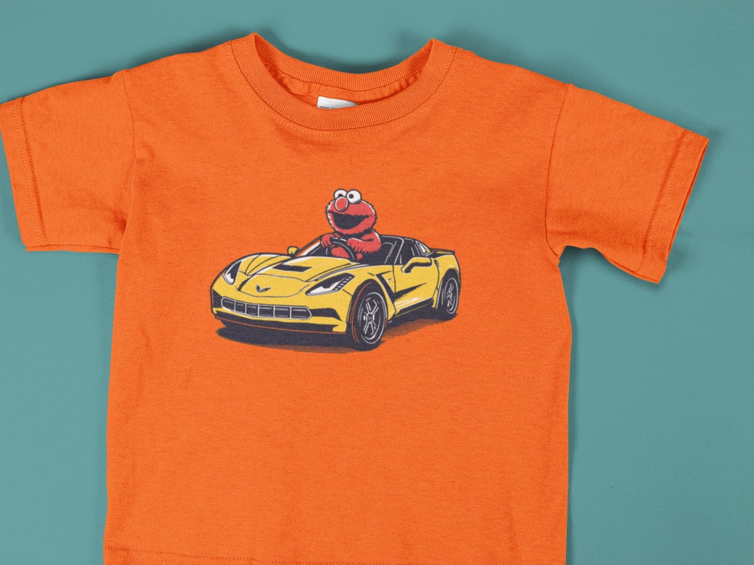 Elmo Shirt Elmo Driving Corvette Tshirt Toddler Corvette Chevy Shirt ...